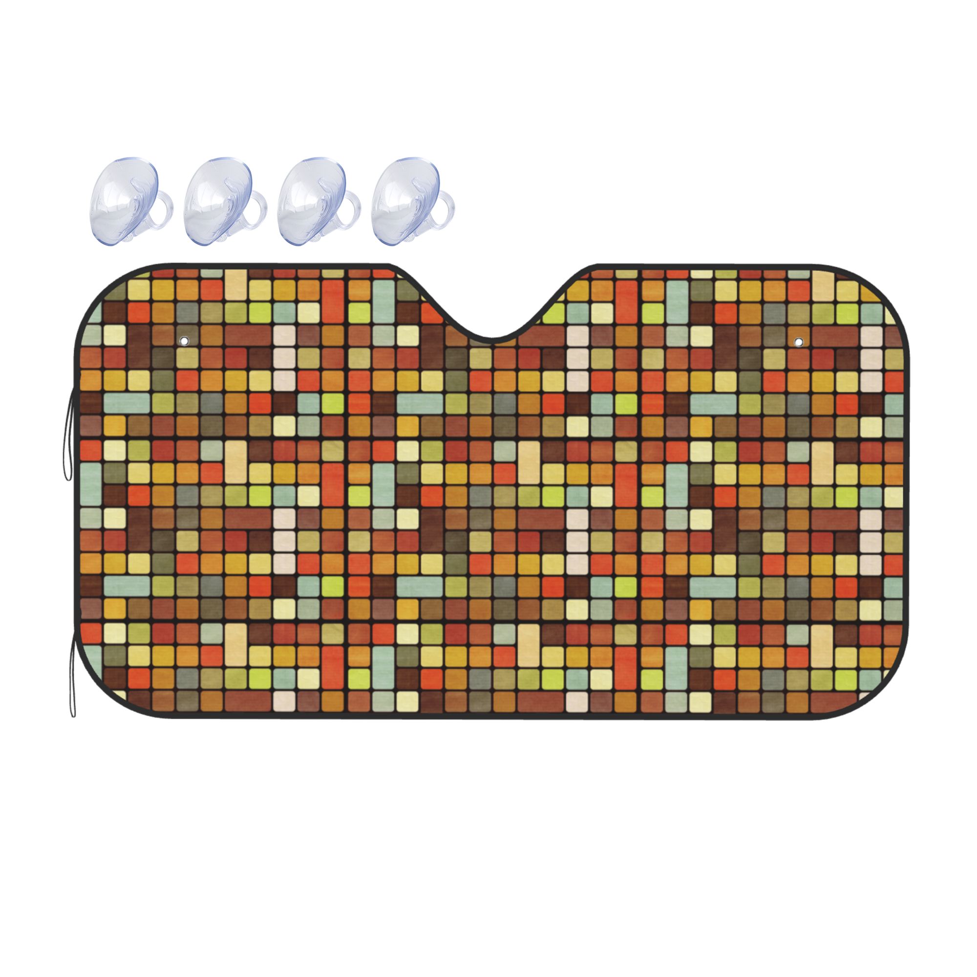 pastel-tiles-1 1-Piece Car Front Window Sunshade-Foldable for Most ...