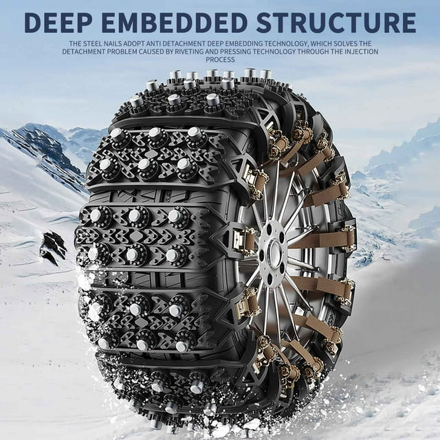 pathside 2025 Reusable Anti Snow Chains, 10 PCS Portable Snow Tire Chain, Snow Chains for Car ...