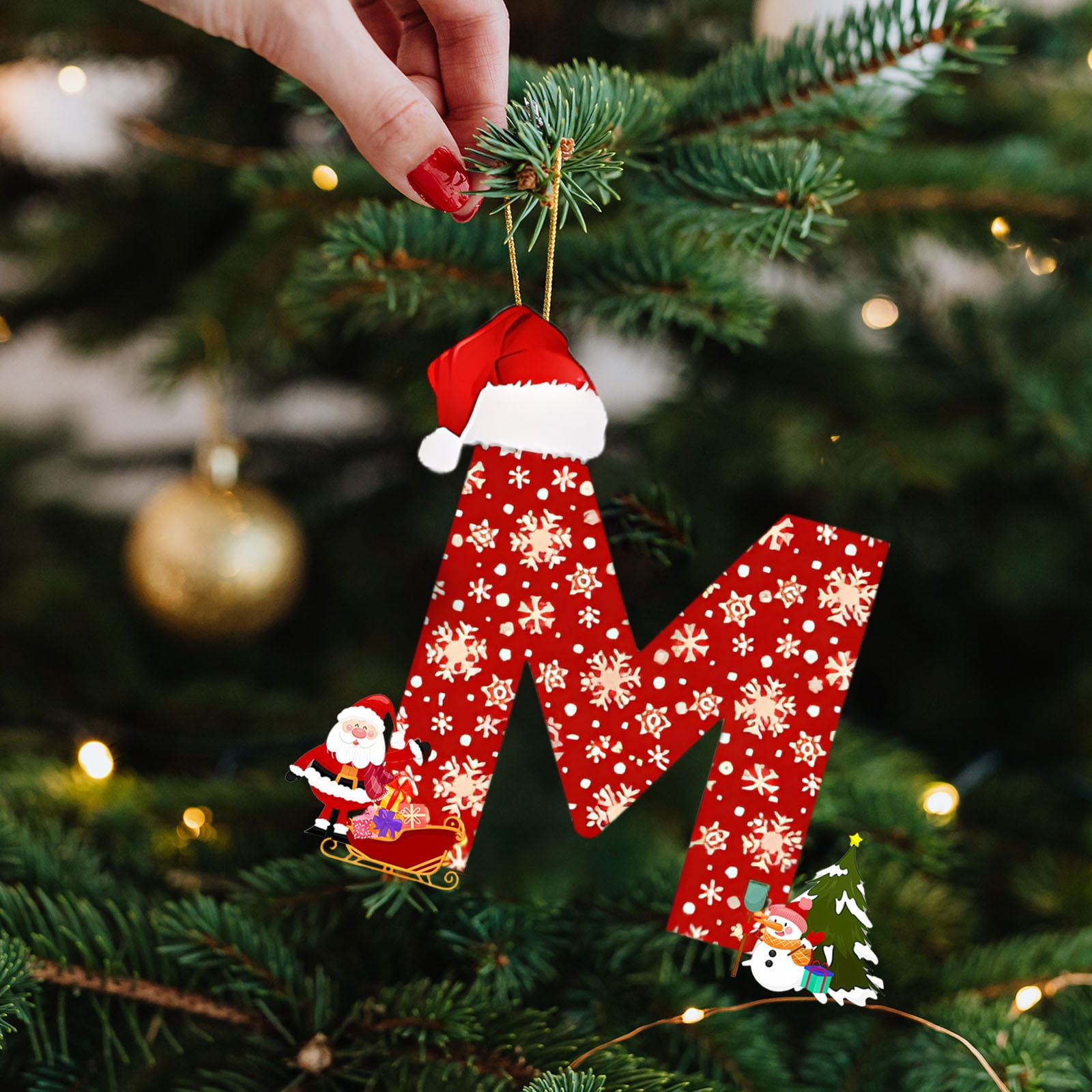 pathside 26 Letters Christmas Tree Decoration Pendant Christmas Tree ...