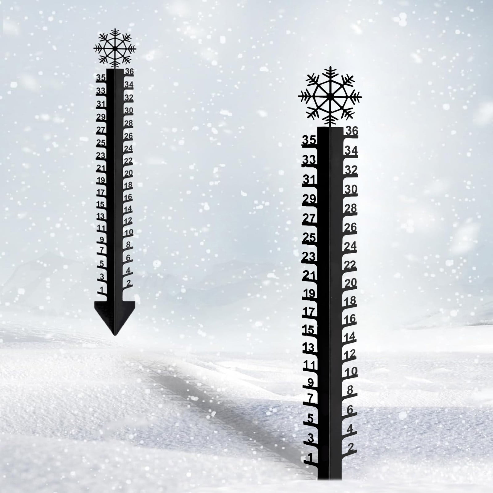 pathside 35 inch Snow Gauge Outdoor, Metal Snow Measuring Stick ...