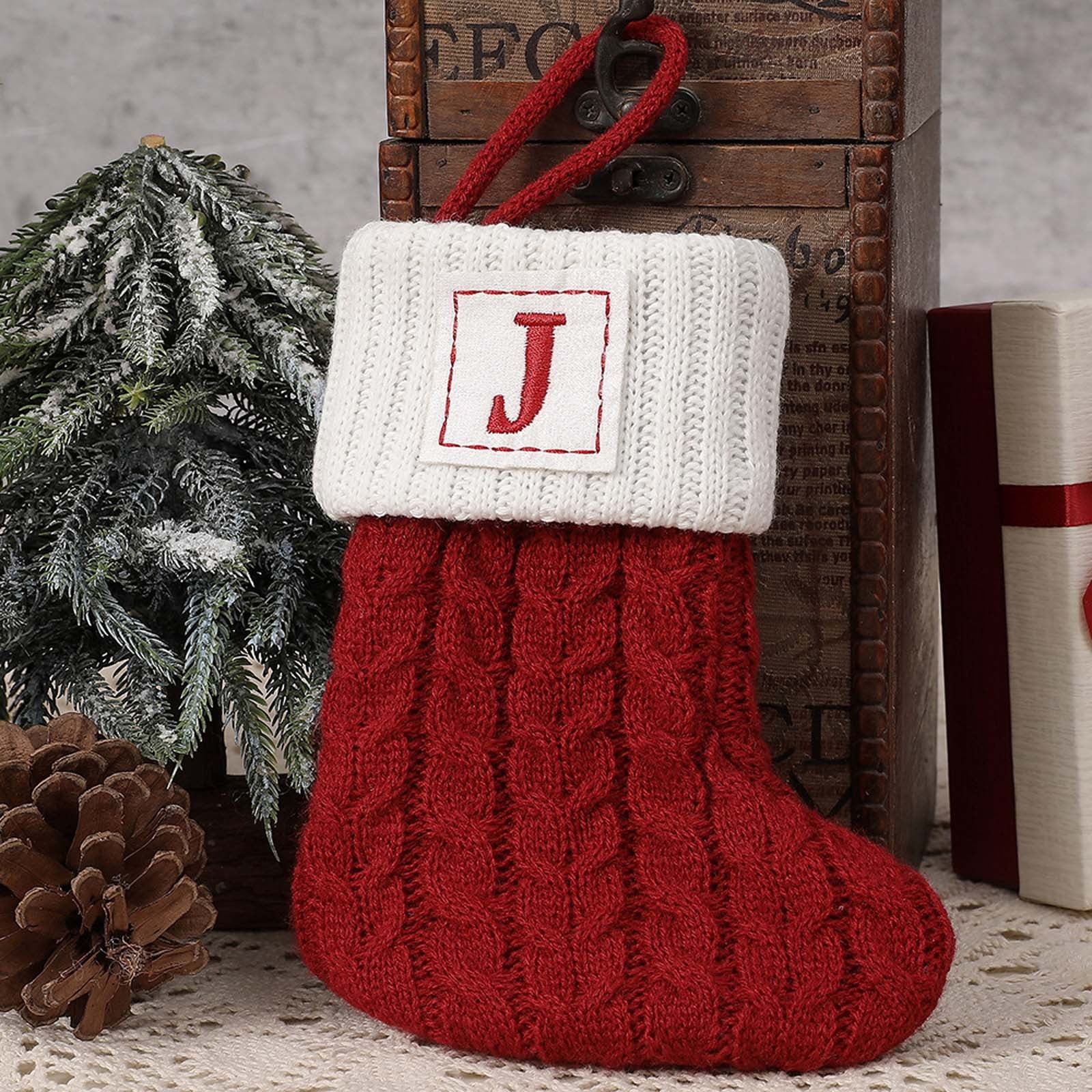 pathside Initial Alphabet Christmas Stockings 7 inch Letter ...