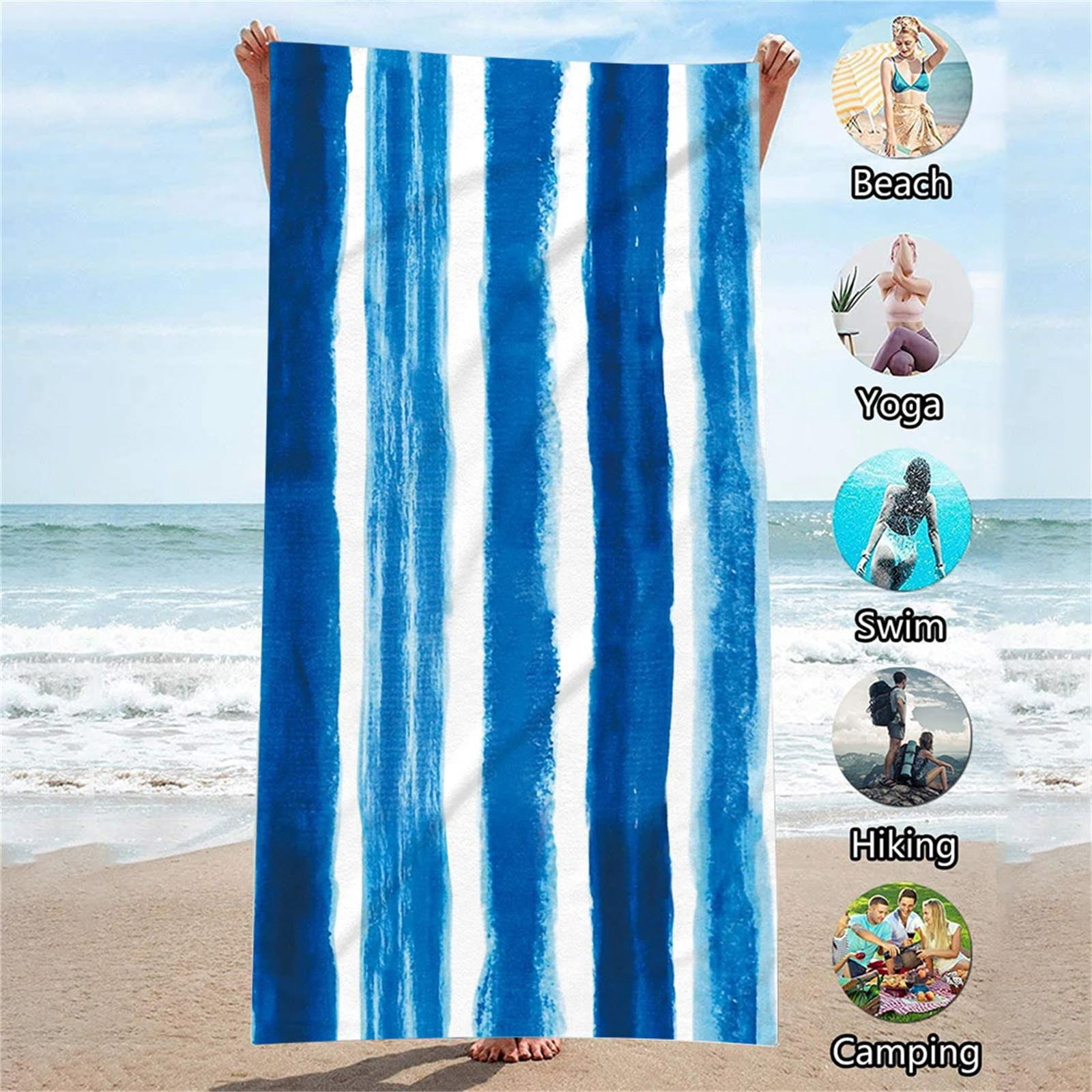 pathside Microfiber Beach Towel, Super Lightweight Colorful Bath Towel ...