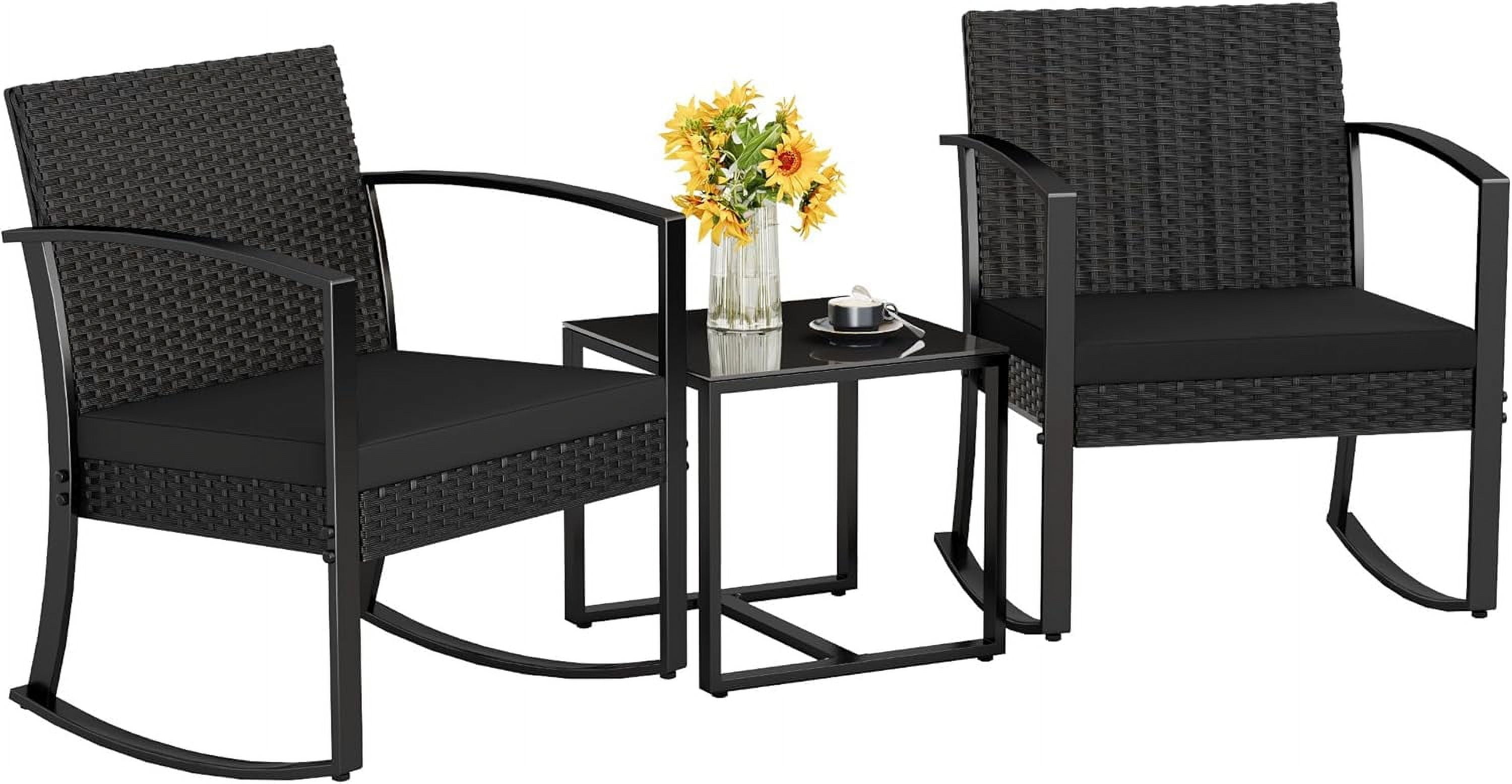Patio Furniture Set 3 Piece Resin Outdoor Bistro Set Rocking Patio ...