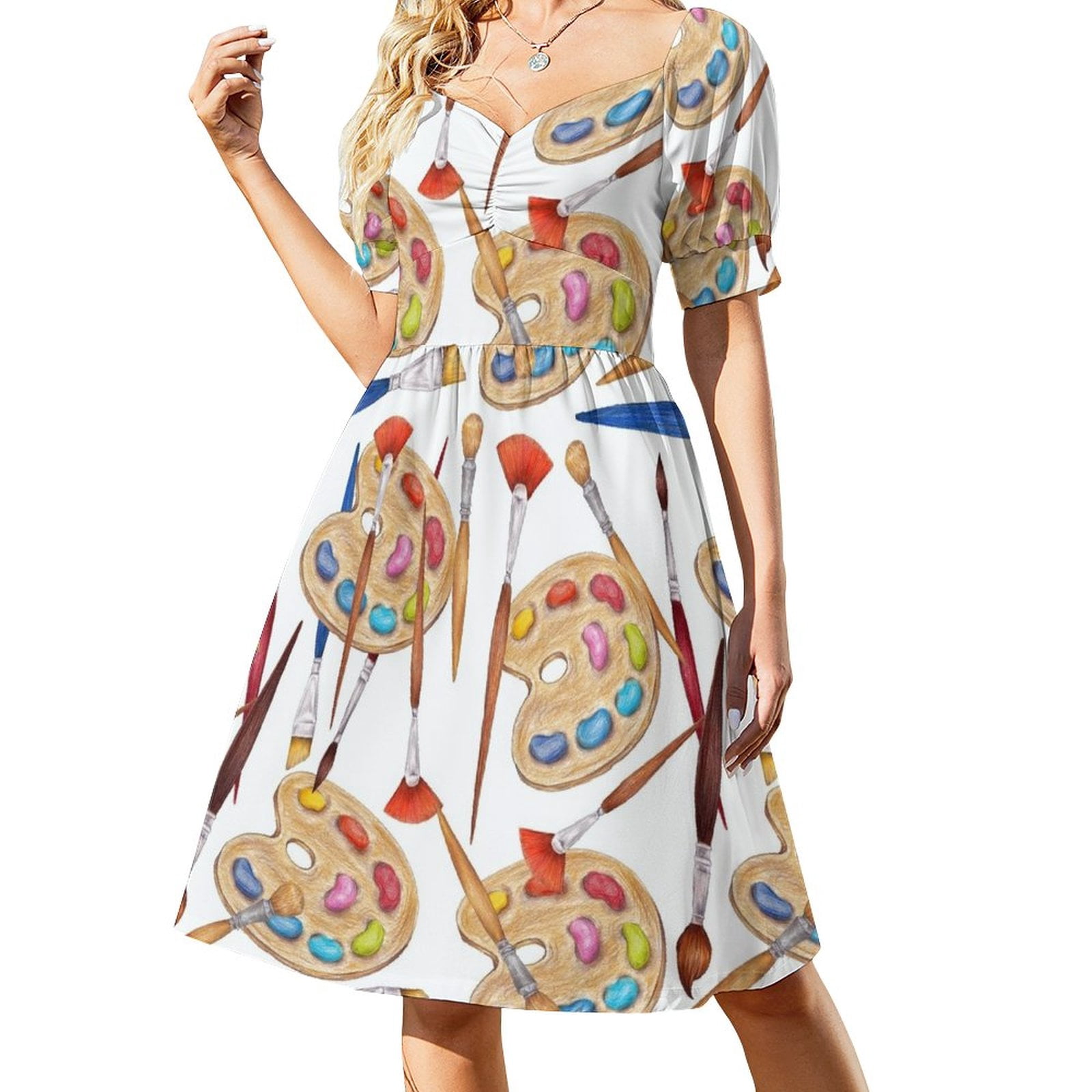 pattern palette with brushes Sleeveless Dress Dress for girls summer ...
