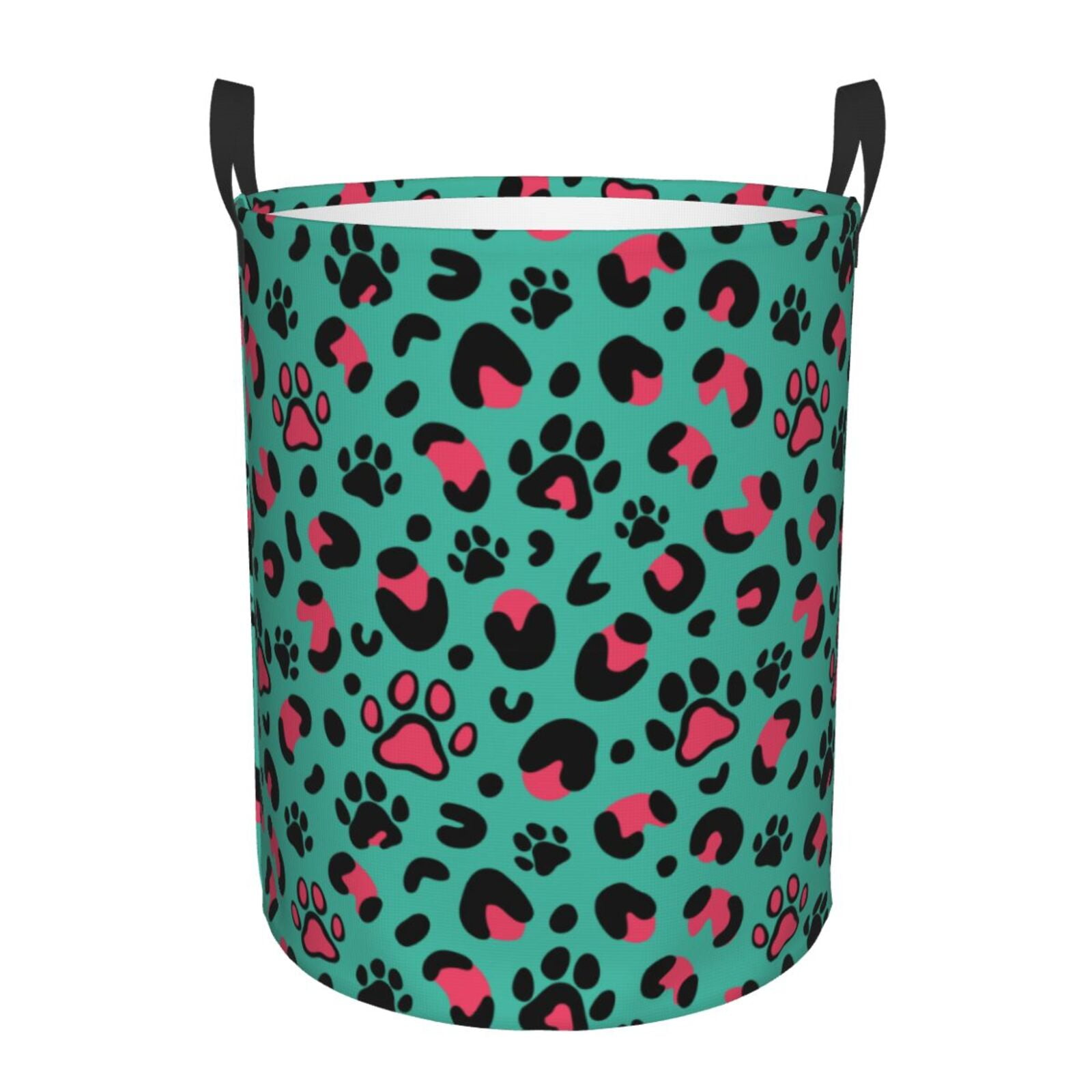 paw Leopard print Laundry Basket, Laundry Hamper Waterproof Laundry Bag ...