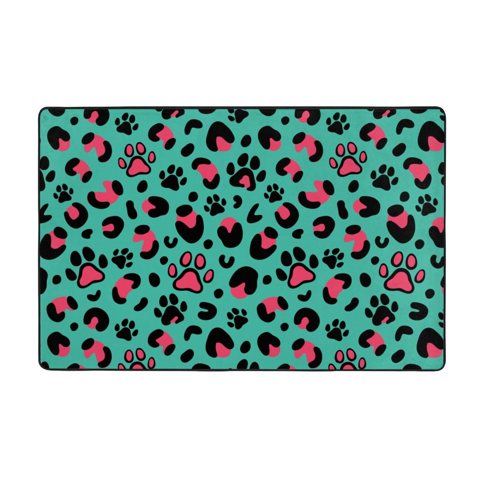 paw Leopard print Universal Door Mat Indoor Entrance, 60×39 Non-Slip ...