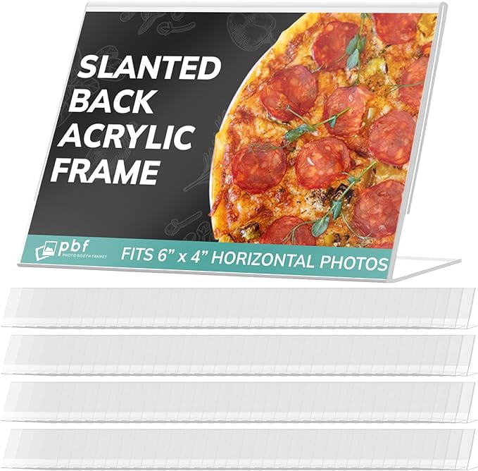 pbf 6x4 Acrylic Sign Holder | 6 x 4 Horizontal Stand Up Slanted Sign ...