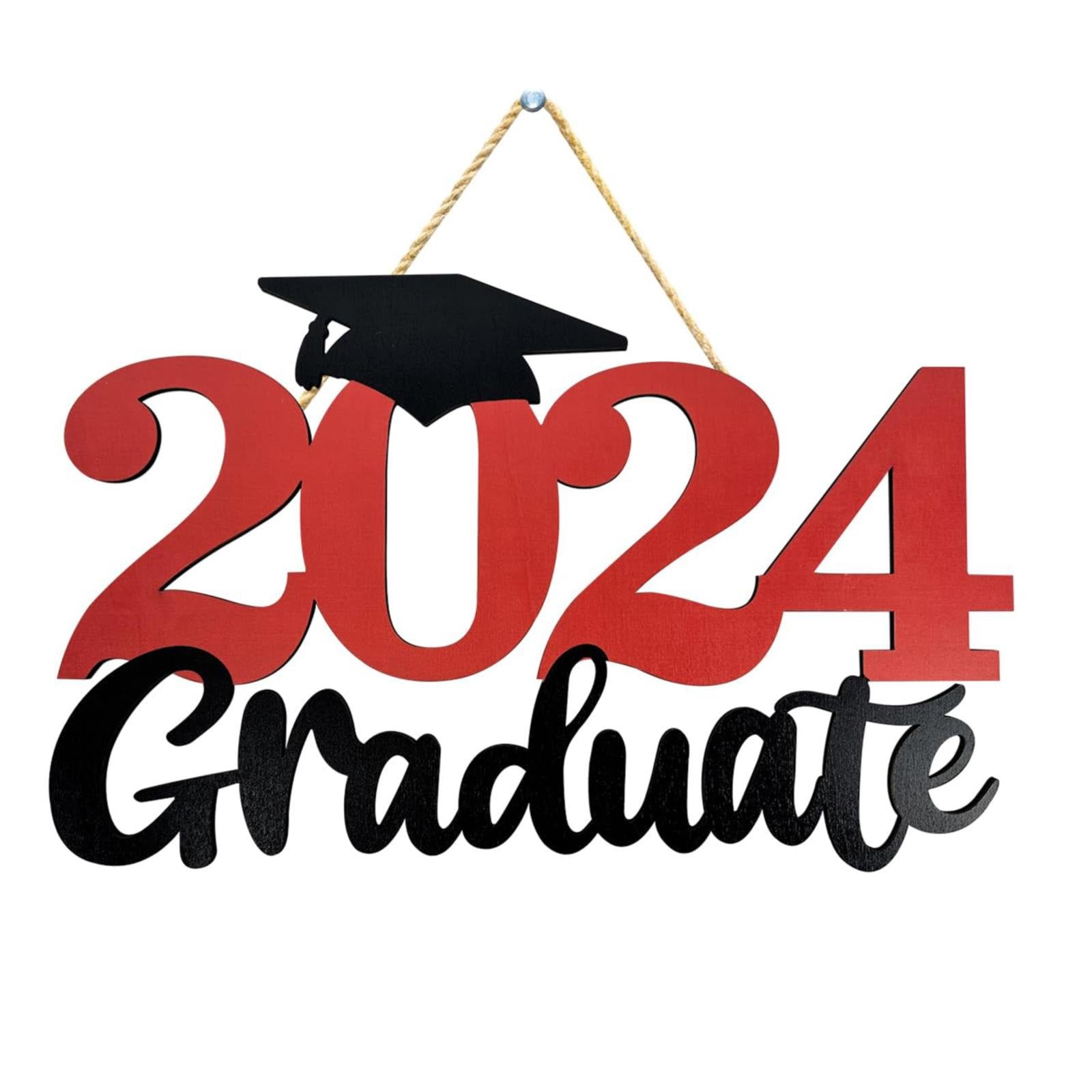pdqouc 2024 Graduation Ornaments Wood Sign Door Wall Window Hanging ...