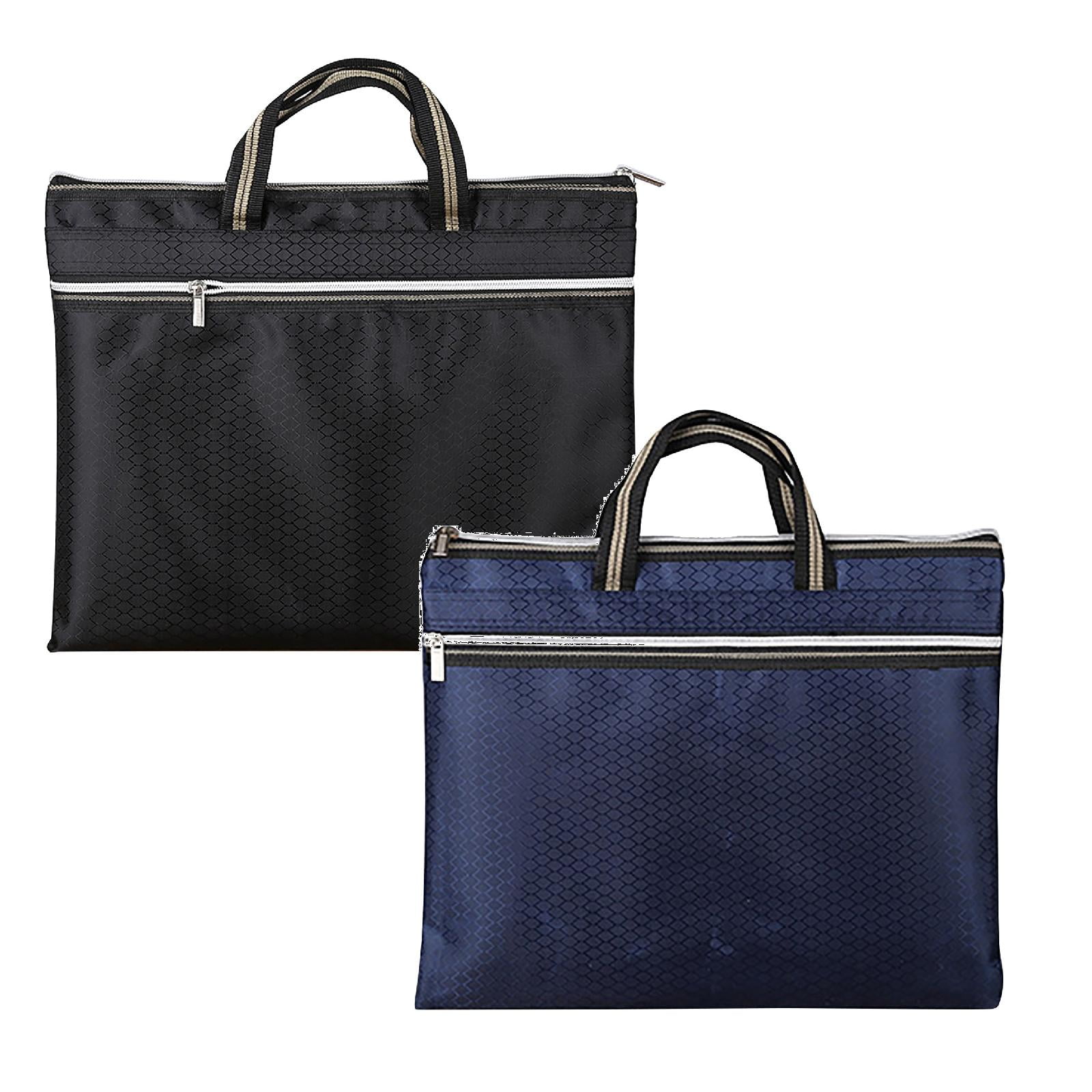 pdqouc 2PCS Fireproof Document Bag Two Pockets Two Zippers,Fireproof ...