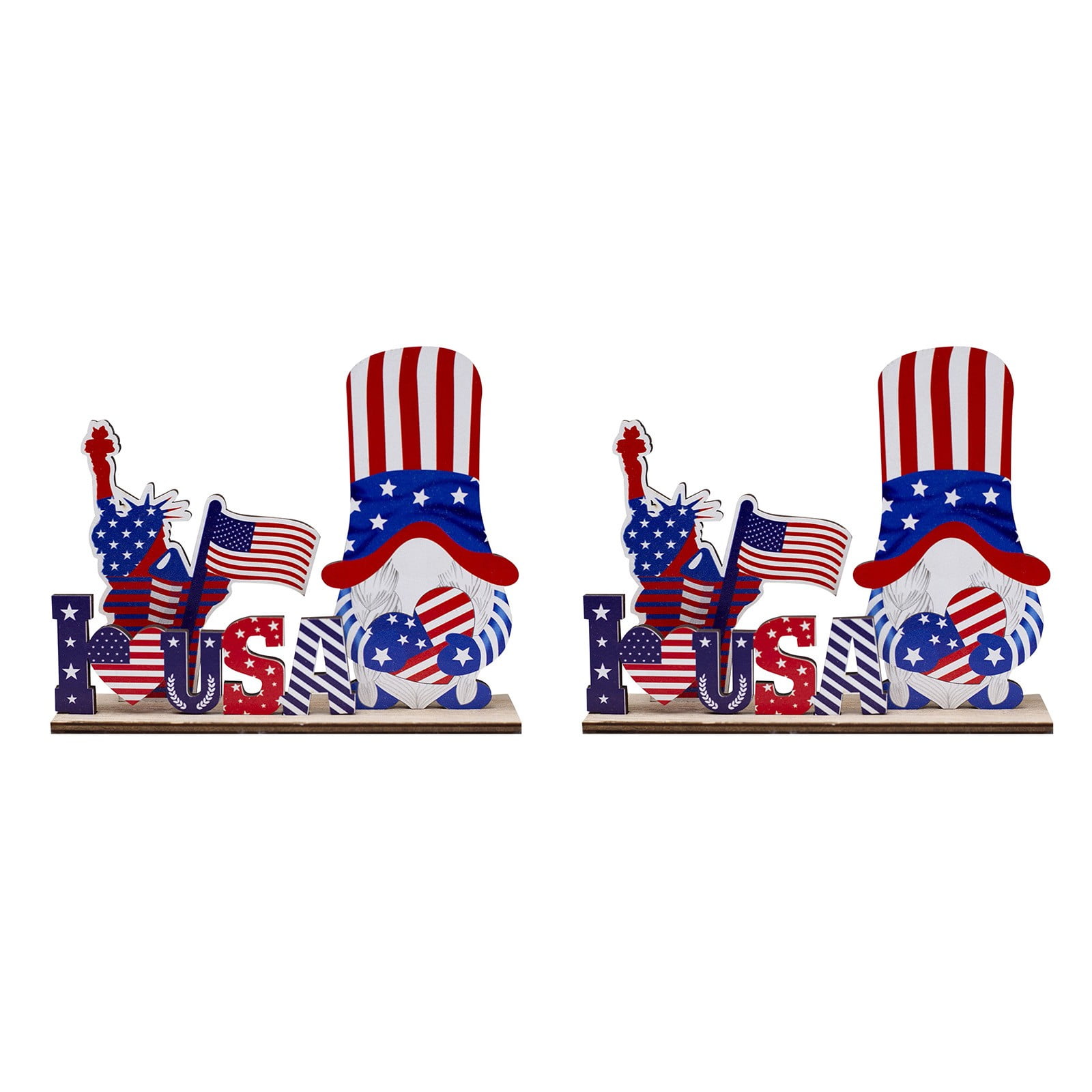 pdqouc 2PCS Patriotic Centerpiece Memorial Day Centerpiece Wooden ...