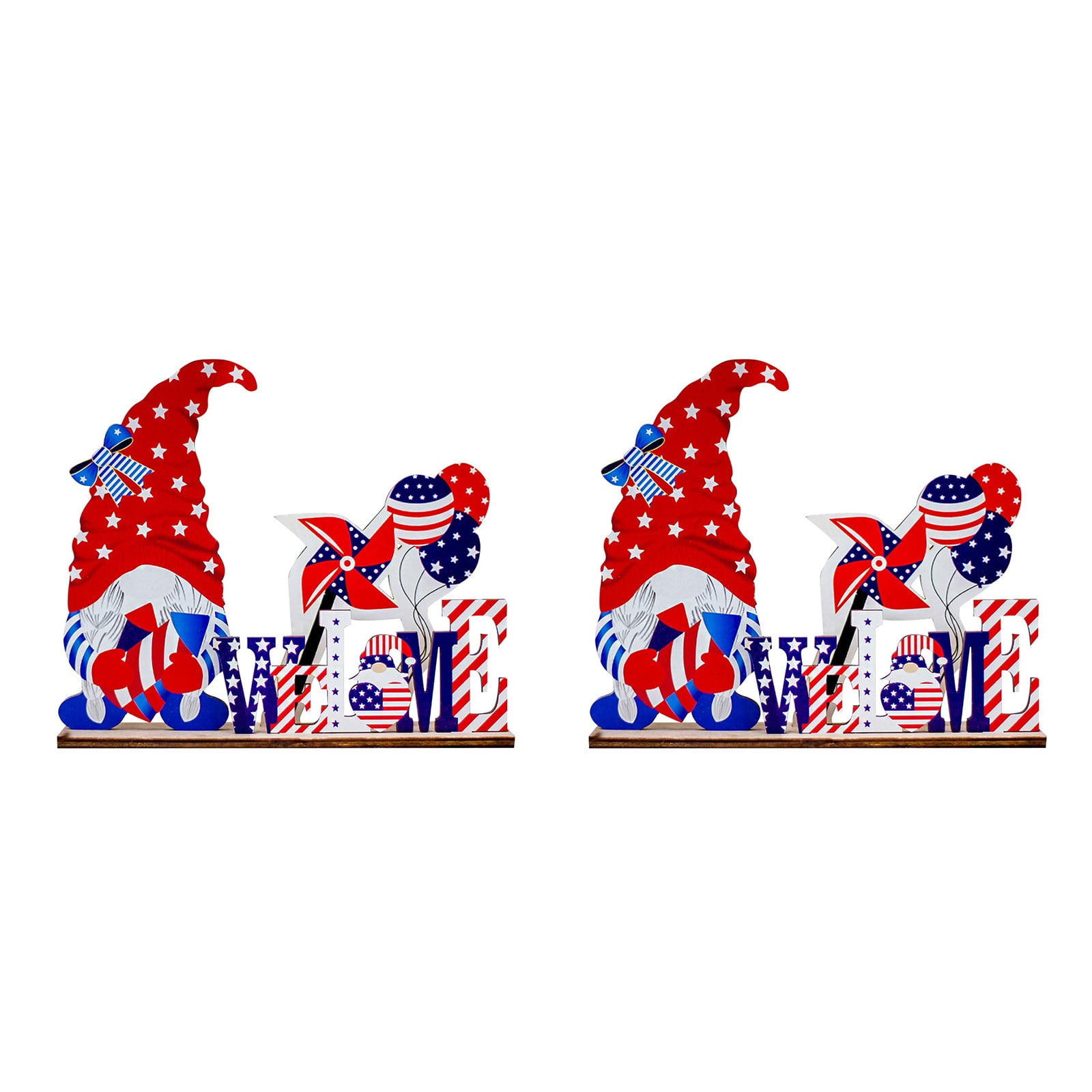 pdqouc 2PCS Patriotic Centerpiece Memorial Day Centerpiece Wooden ...