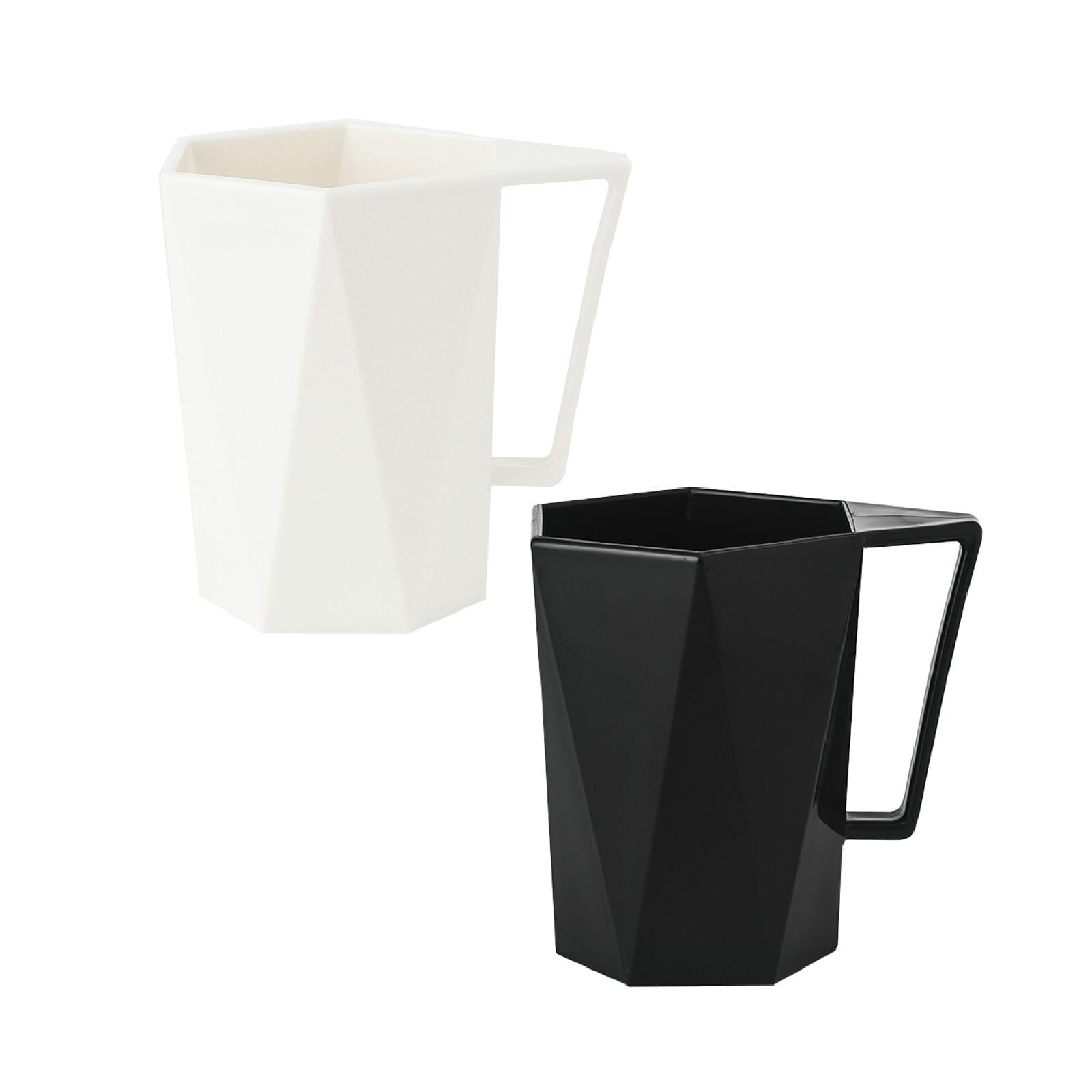pdqouc 2Pcs Geometry Design Plastic Coffee Cups Reusable Plastic Cup ...