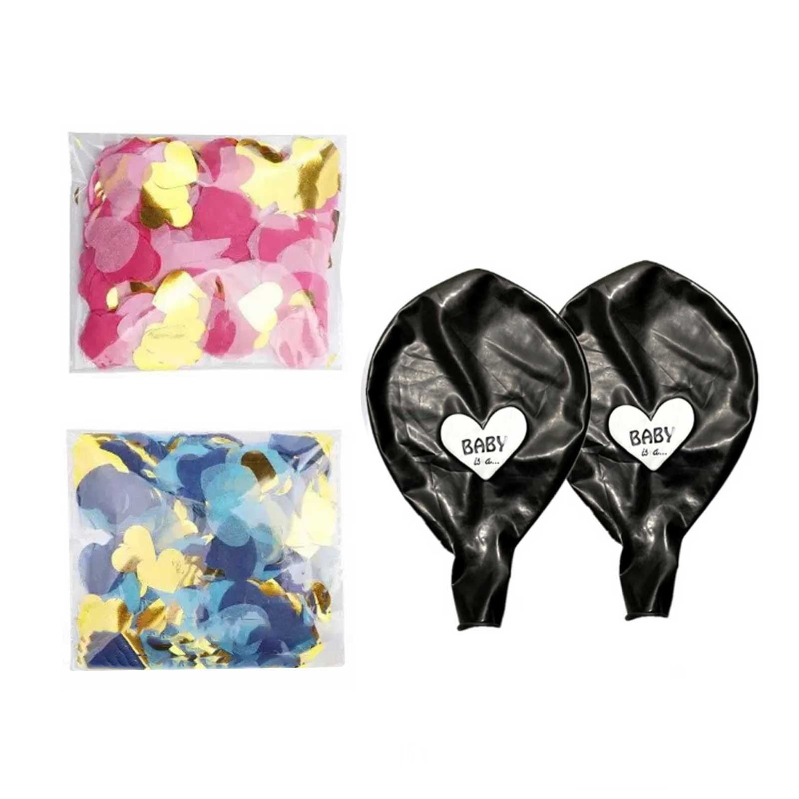 pdqouc 36 Inch Baby Gender Reveal Balloon Big Black Balloons X2 With ...