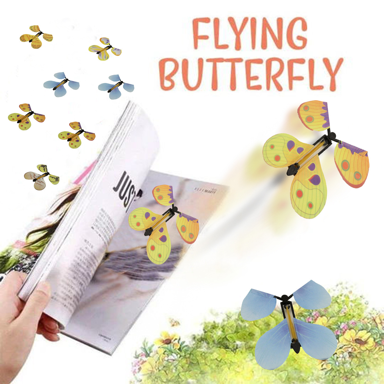 pdqouc 5Pcs Flying Butterfly Cards Wrap Flying Butterfly Clockwork ...
