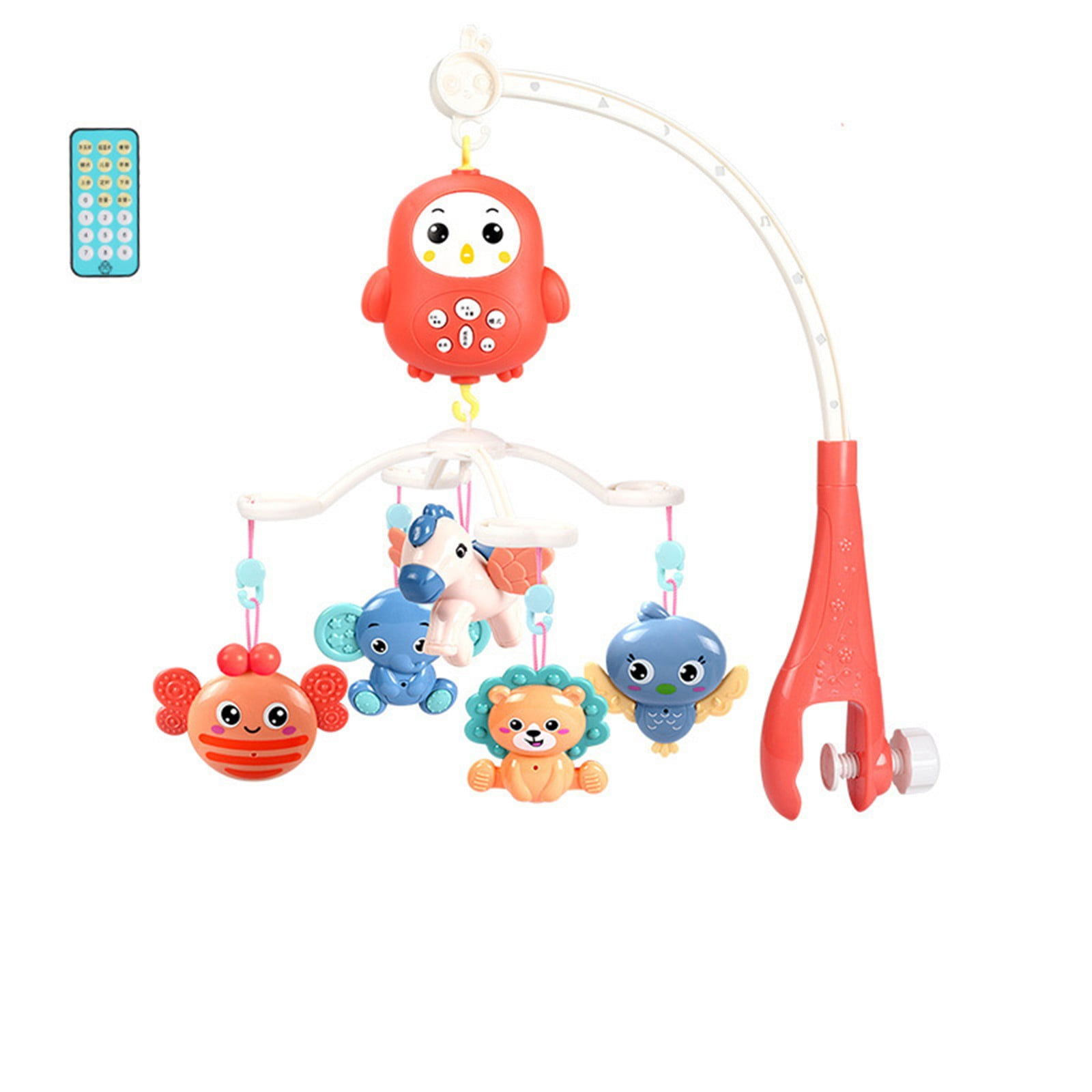 pdqouc Baby Musical Crib Mobile With Hanging Rotating Toys Remote ...