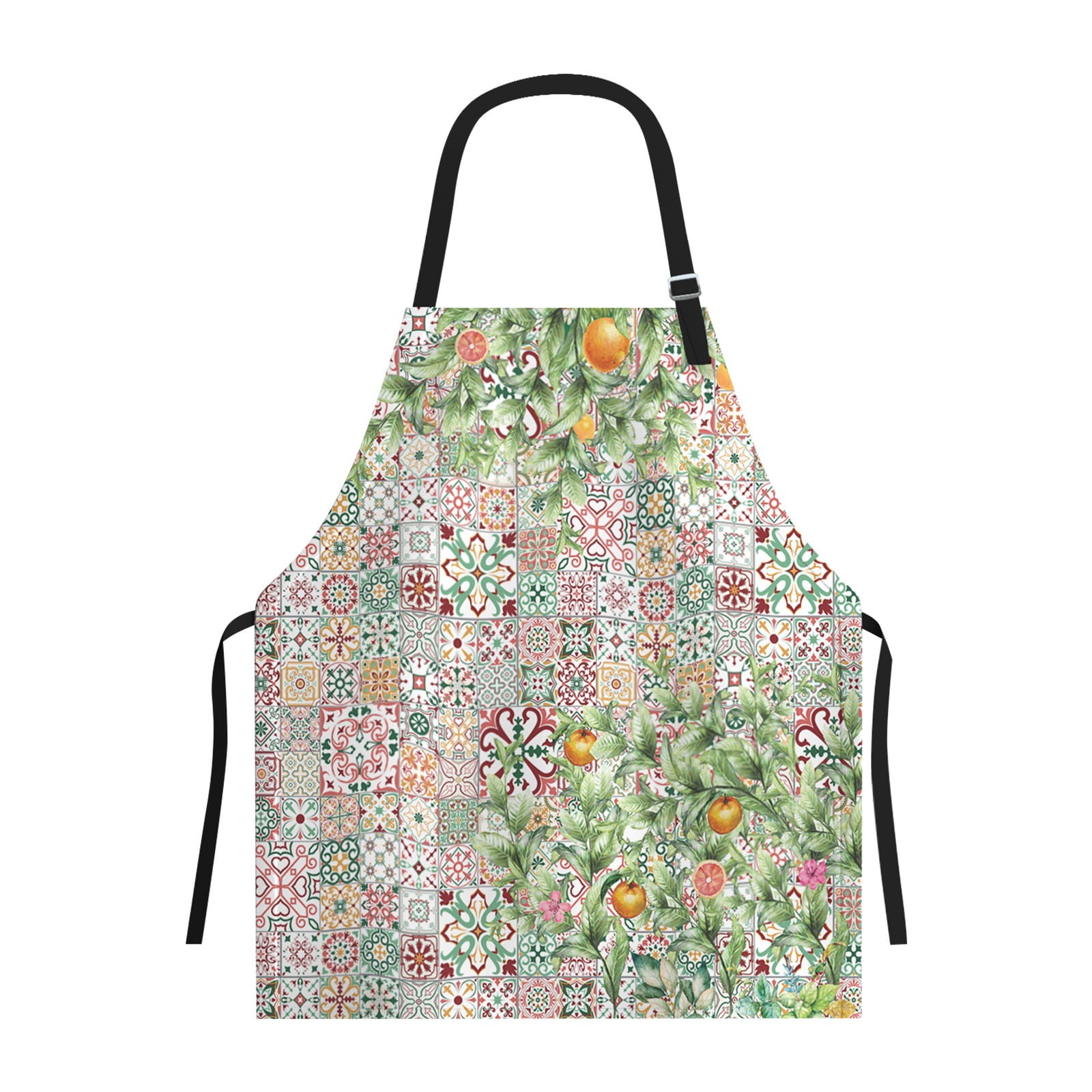 pdqouc Boho Plaid Orange Digital Printing Waterproof Apron House ...