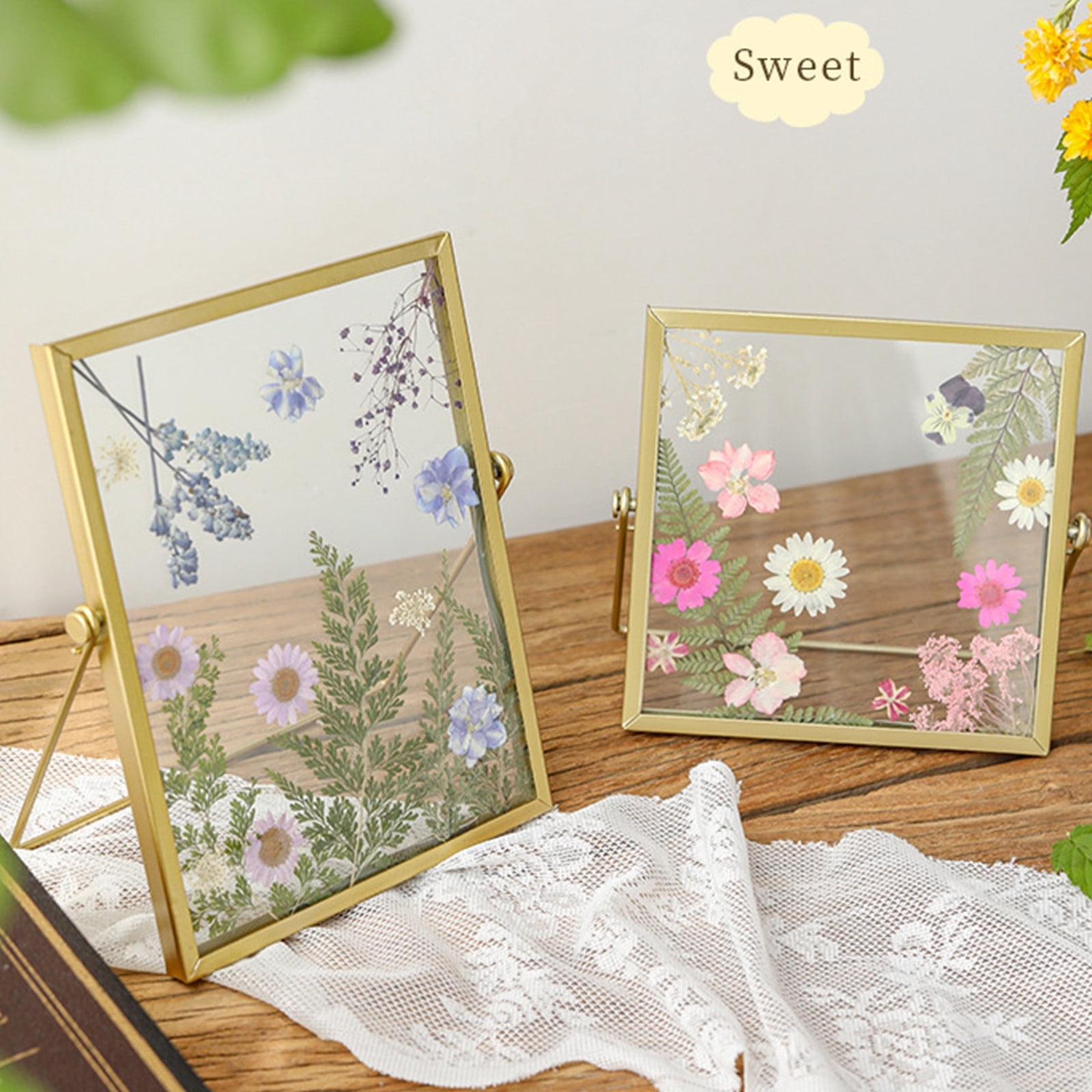 pdqouc Clearance Glass Pressed Flower Frame Handmade, Floating Picture ...
