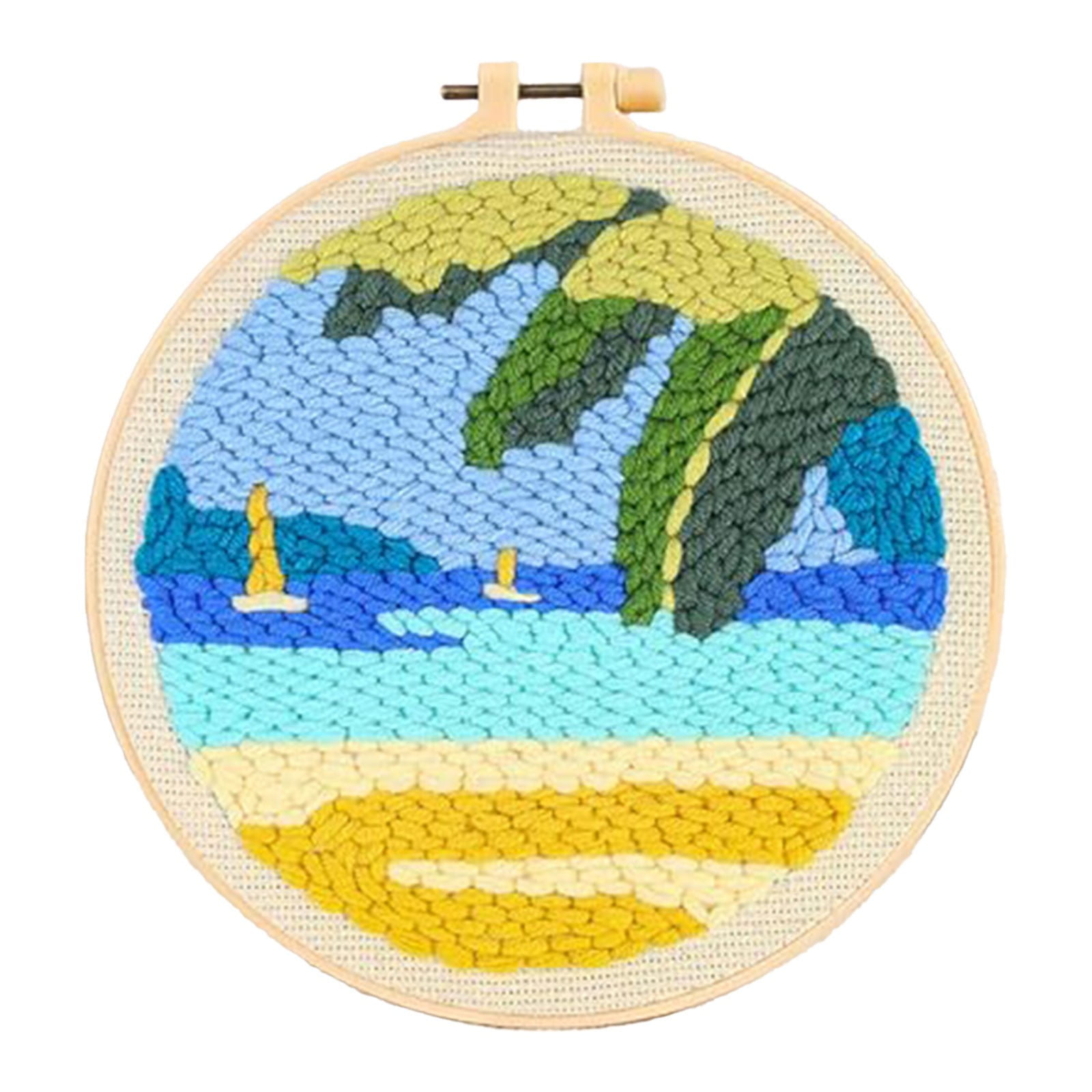 pdqouc Punch Needle Kits Adults Beginner DIY Style 8 In Hoop Embroidery ...