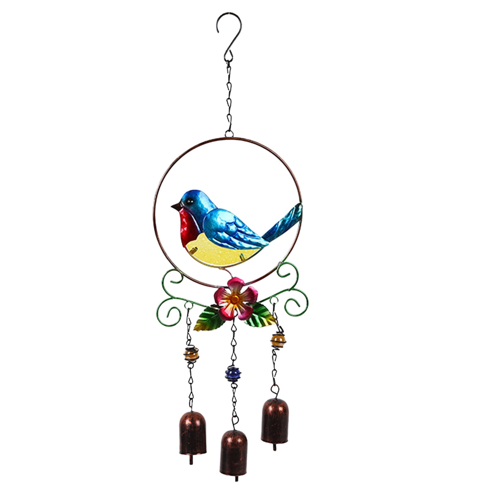pdqouc Colorful Birds Wind Chime Retro Metal Animal Wind Chime ...