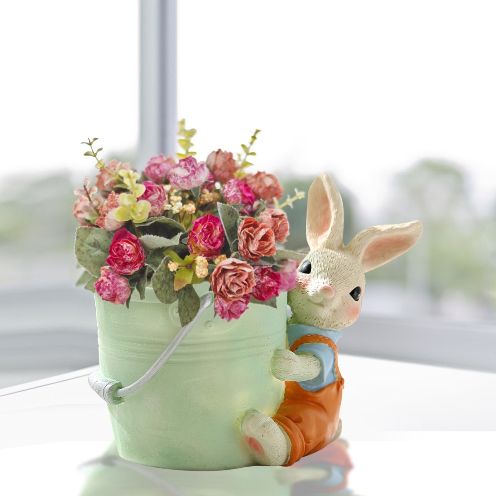 pdqouc Creative Garden Rabbit Animal Meaty Flower Pot Resin Potted ...