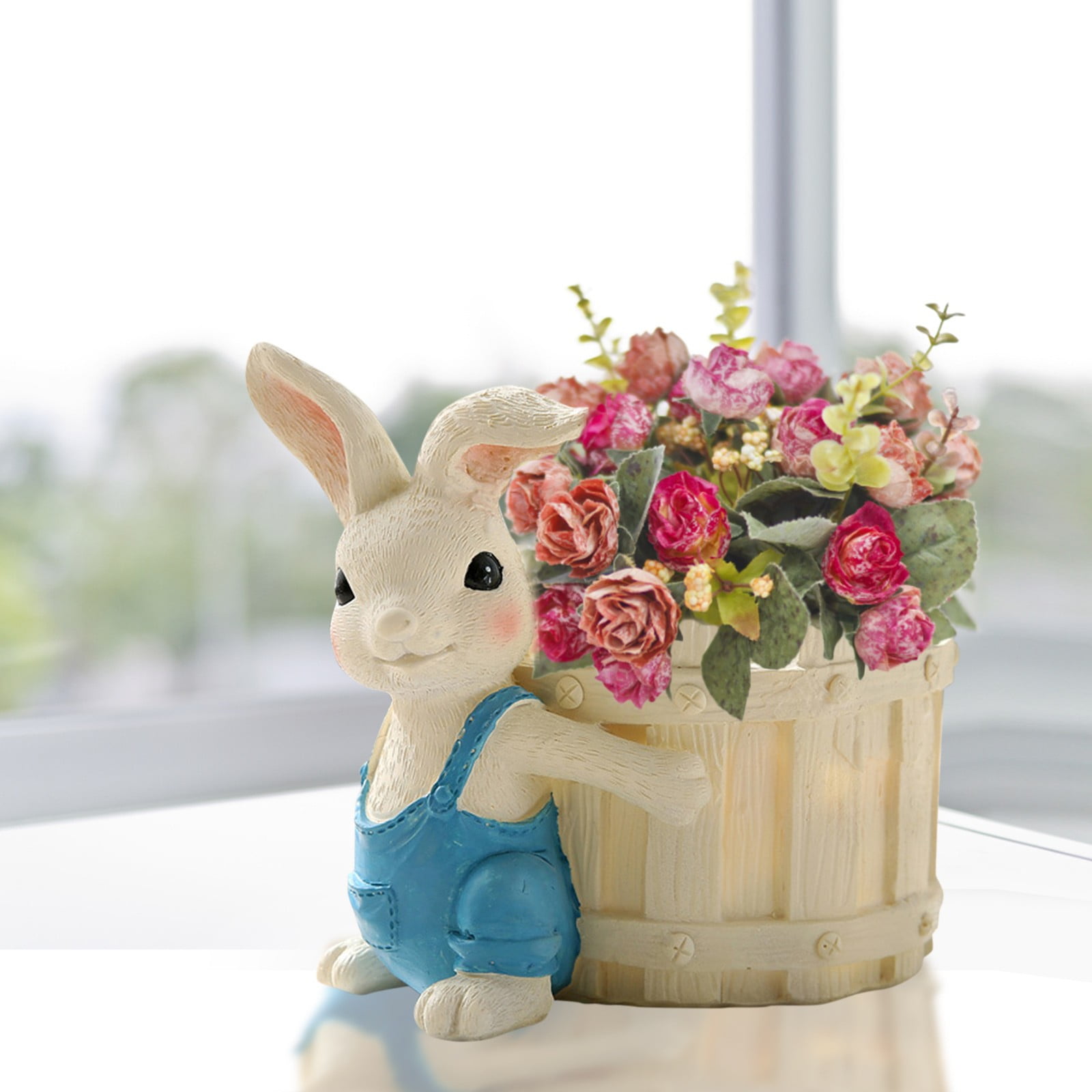pdqouc Creative Garden Rabbit Animal Meaty Flower Pot Resin Potted ...