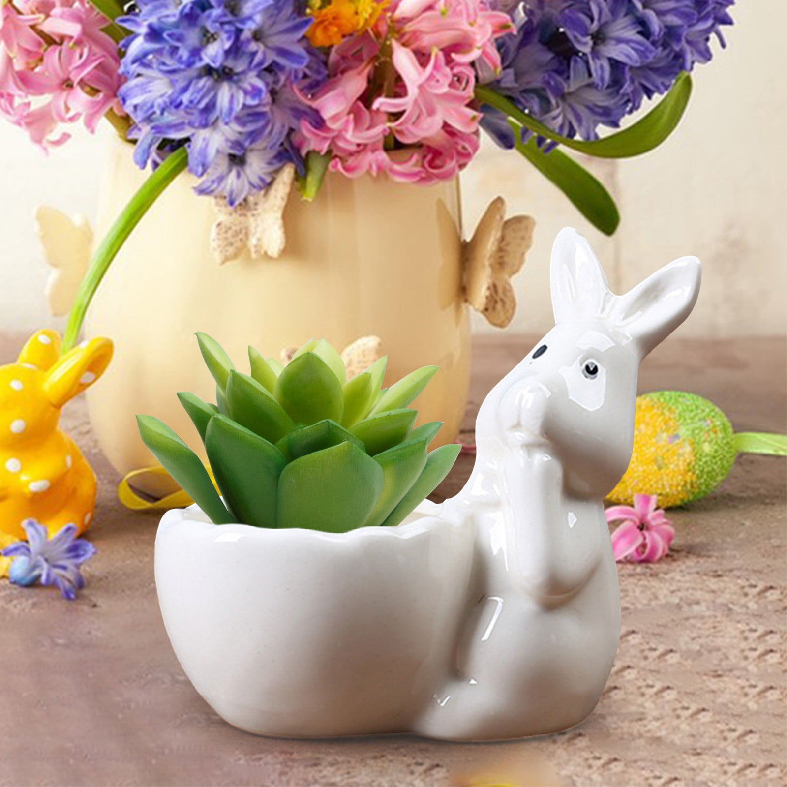 pdqouc Cute Easter Rabbit Mini Ceramic Succulent Plant Pots Thumb ...