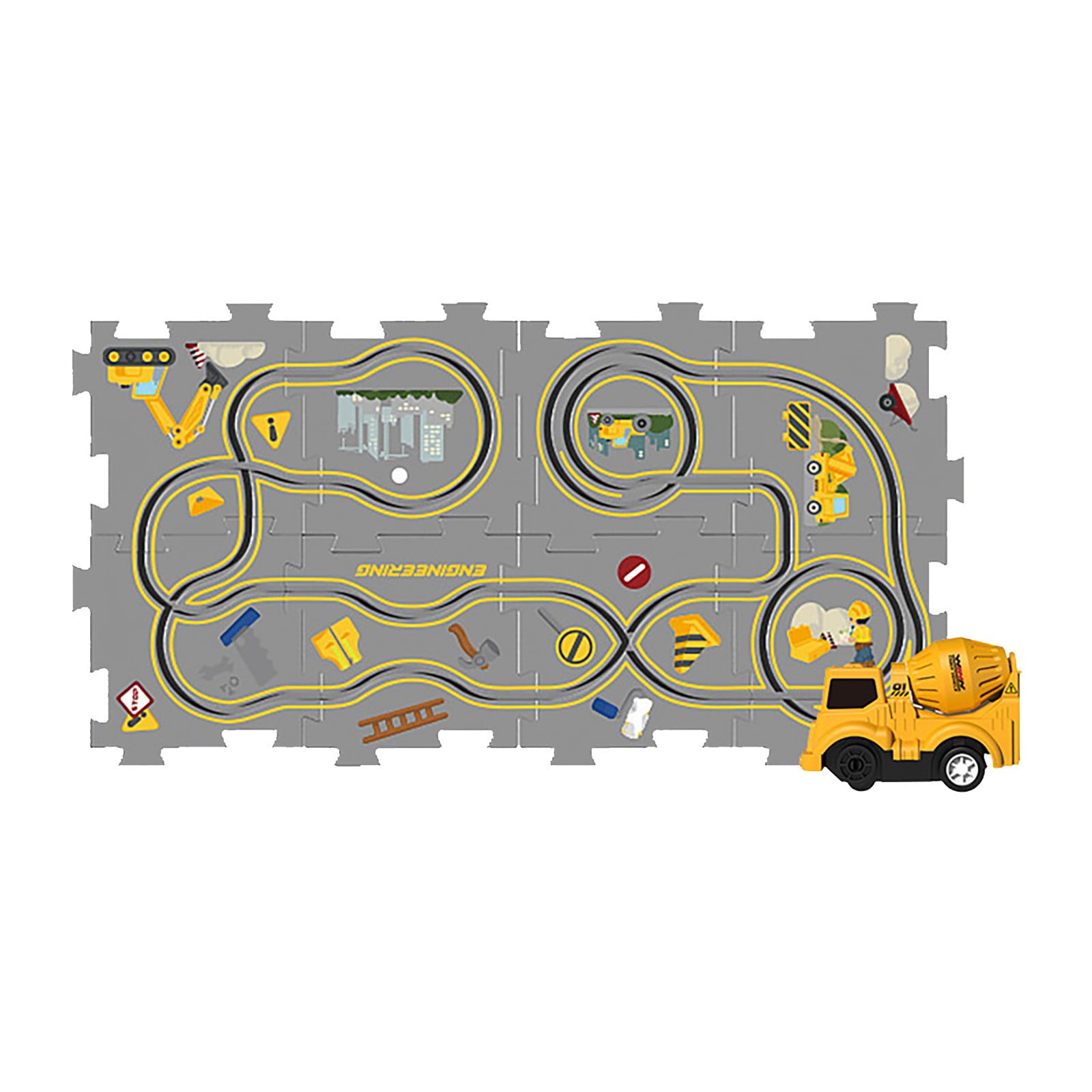 pdqouc DIY Assembling Electric Trolley Puzzle Car Track Set with ...