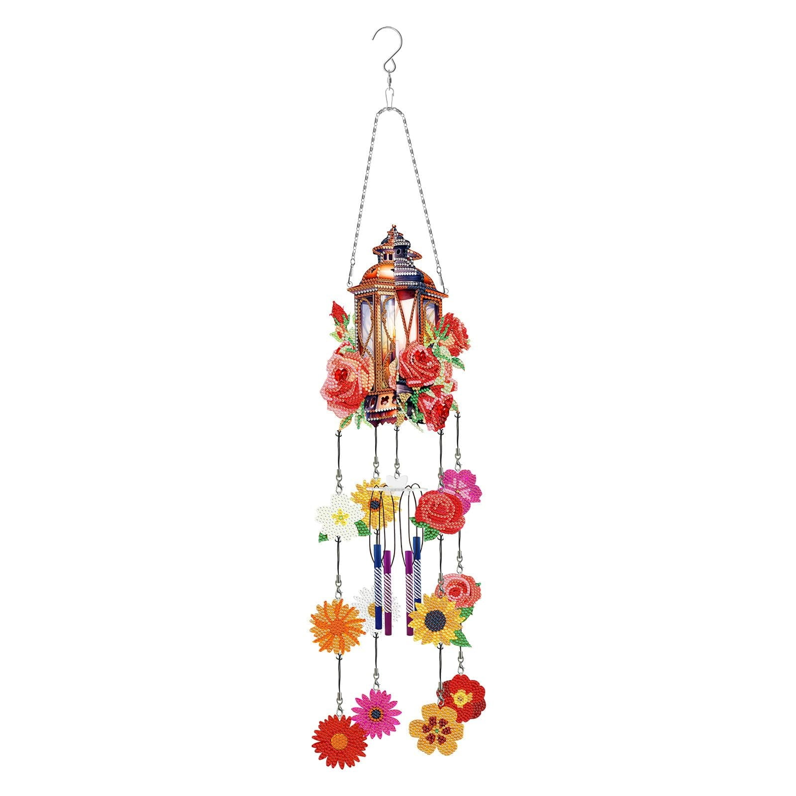 pdqouc DIY Dotted Diamond Art Painting Wind Chime Kit Three Dreamy Sun ...
