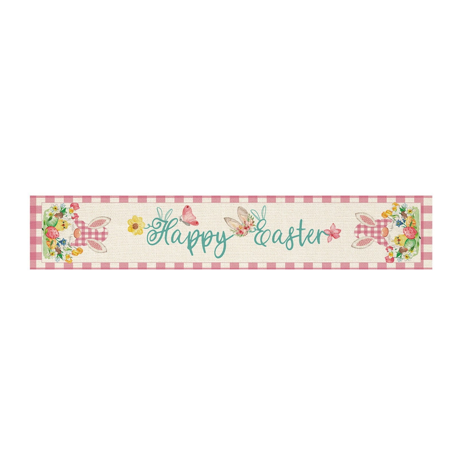 pdqouc Easter Rabbit Linen Table Flags Festive Atmosphere Home ...