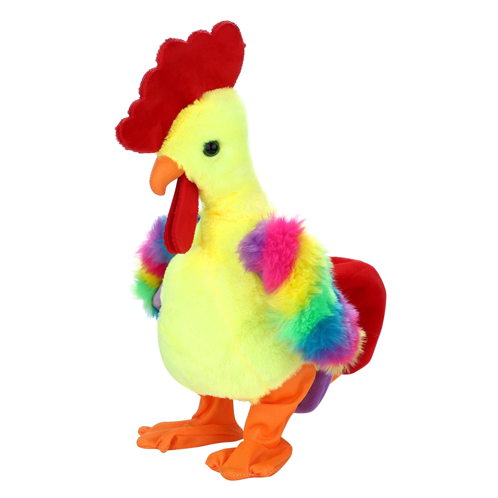 pdqouc Funny Colorful Plush Toys Screaming Chicken Song Walking Bobble ...