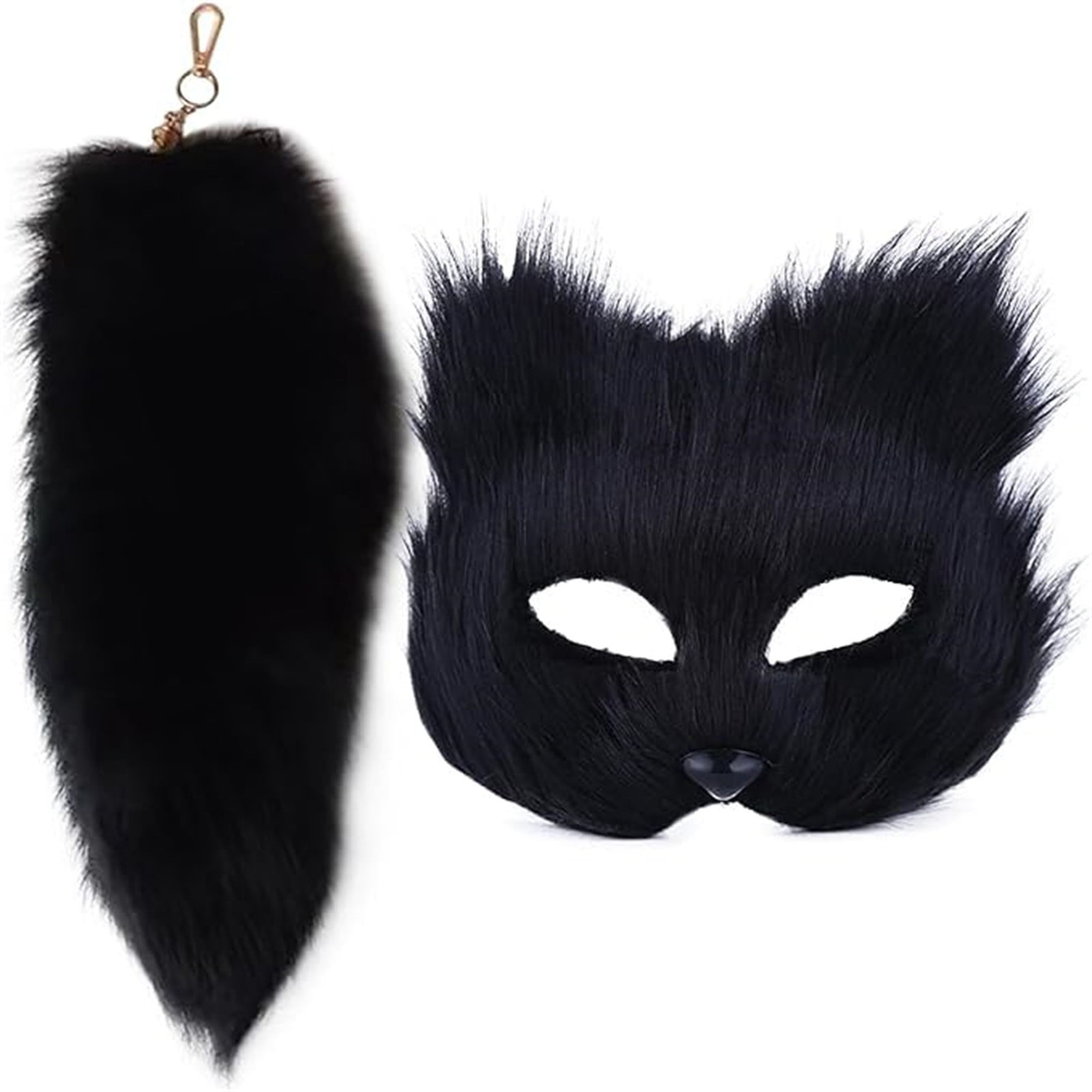 pdqouc Furry Tail Set for Girls Furry & Long Tail Wolf Tail Cat Cute ...