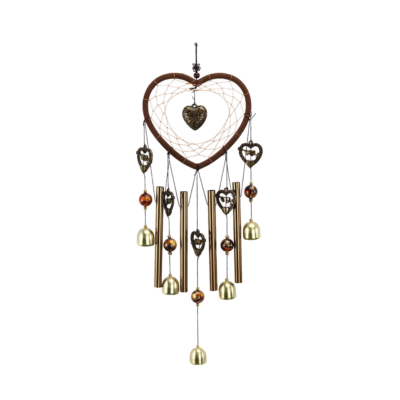 pdqouc Garden Loving Heart Wind Chimes Decor Retro Wind Catcher Heart ...