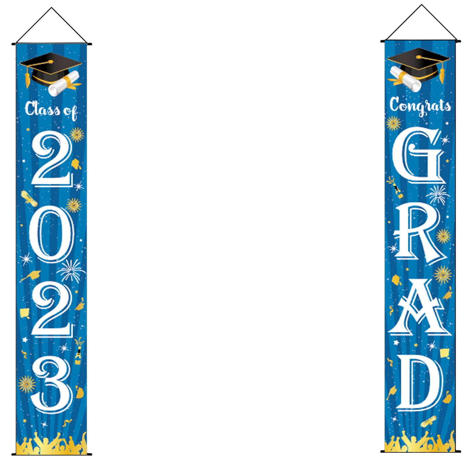 pdqouc Graduation Banners Hanging Flags Porch Sign Class Of 2024 ...