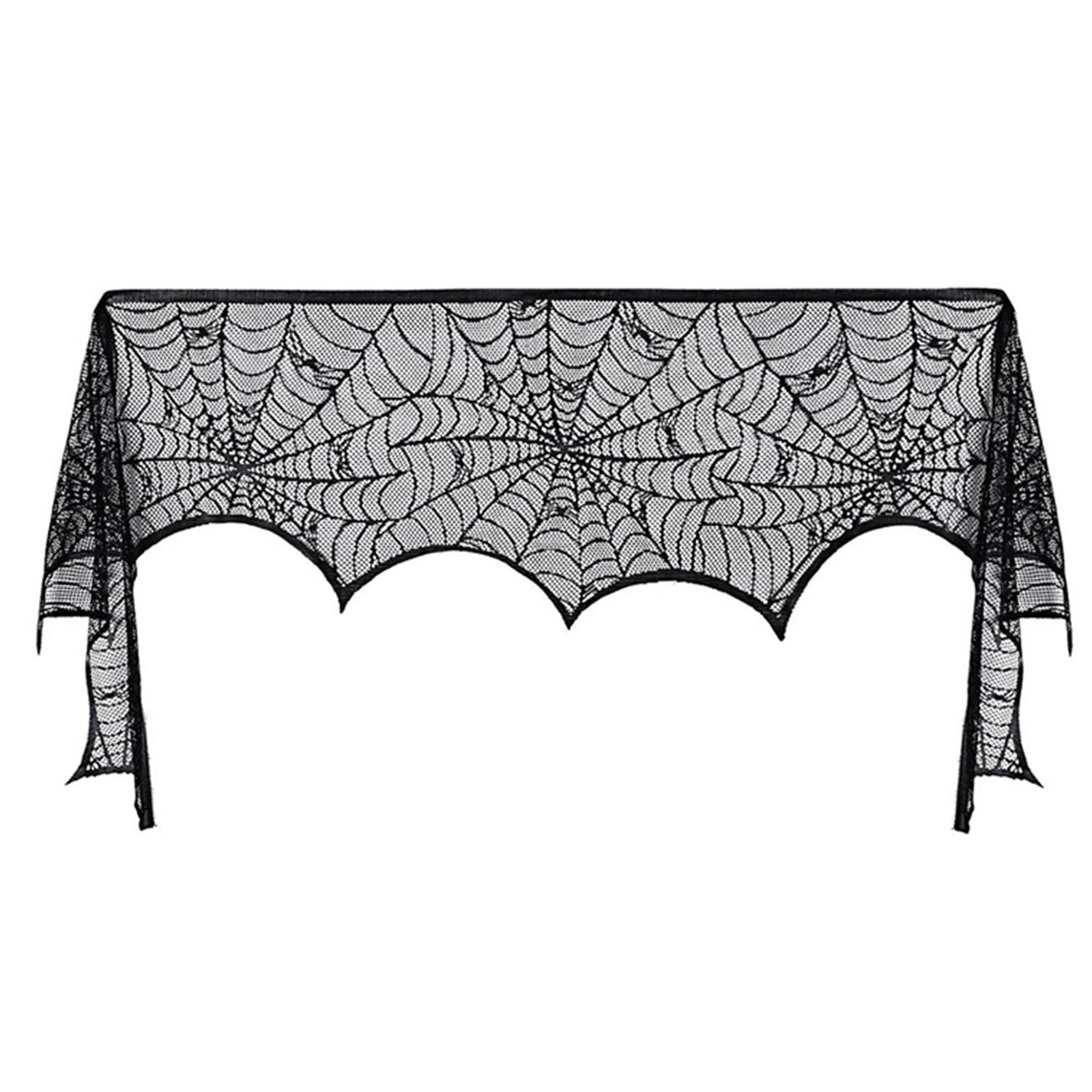 pdqouc Hallo-ween Fireplace Scarf Lace Mantle Cover Mysterious Party ...