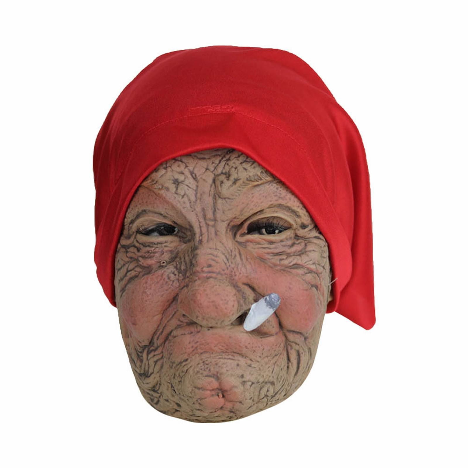 pdqouc Hallo-ween Realistic Old Man Human Latex Scary Party Props ...