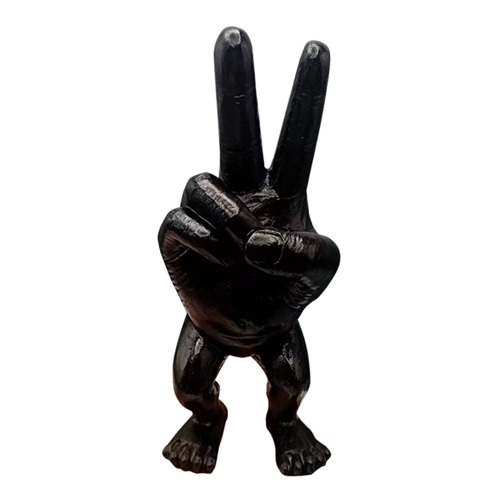 pdqouc Home Decor Hand Gesture with Leg Resin Statue Decorations for ...