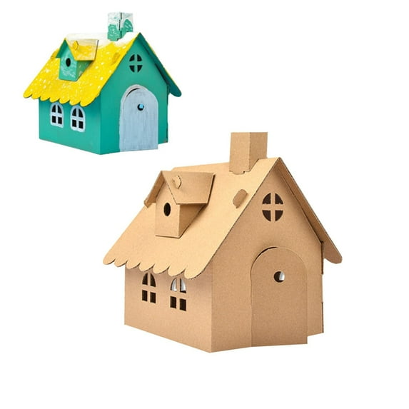 pdqouc Interactive Handmade DIY Assembly Kit Paper Creative House Shape ...