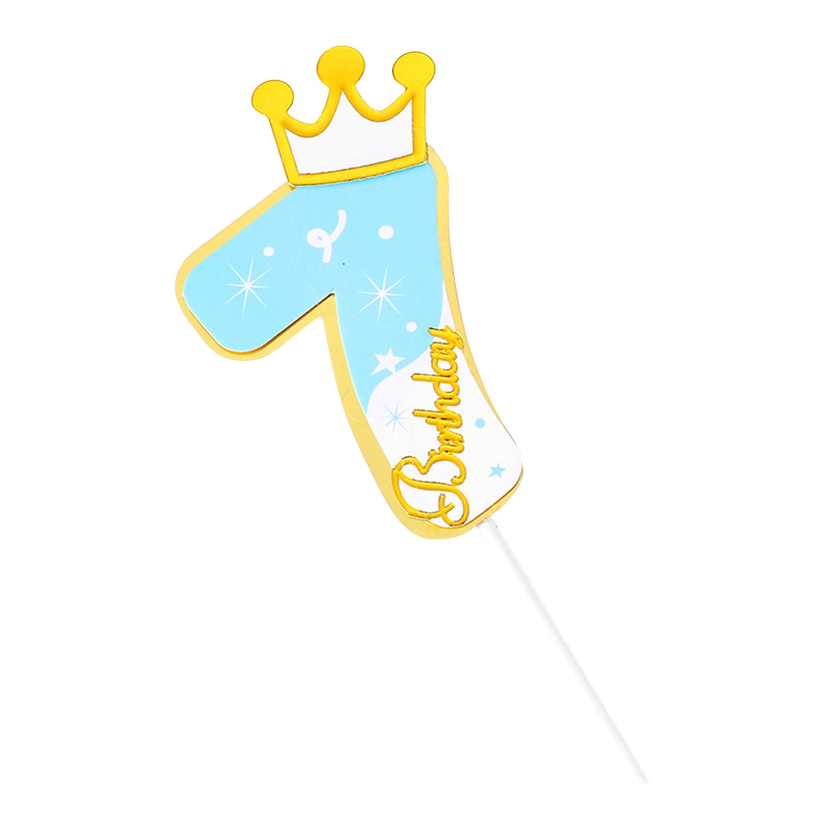 pdqouc Light Blue Happy Birthday Cake Toppers, Glitter Cardboard Star ...