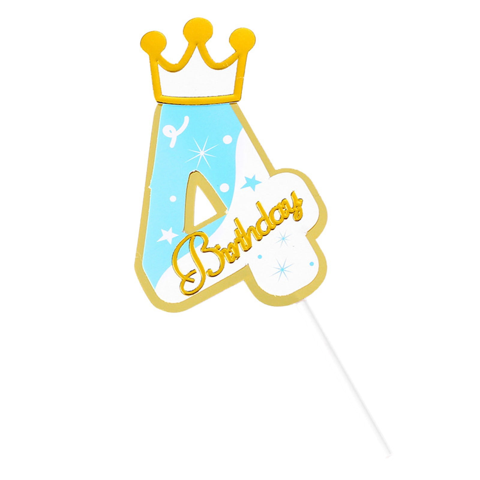 pdqouc Light Blue Happy Birthday Cake Toppers, Glitter Cardboard Star ...