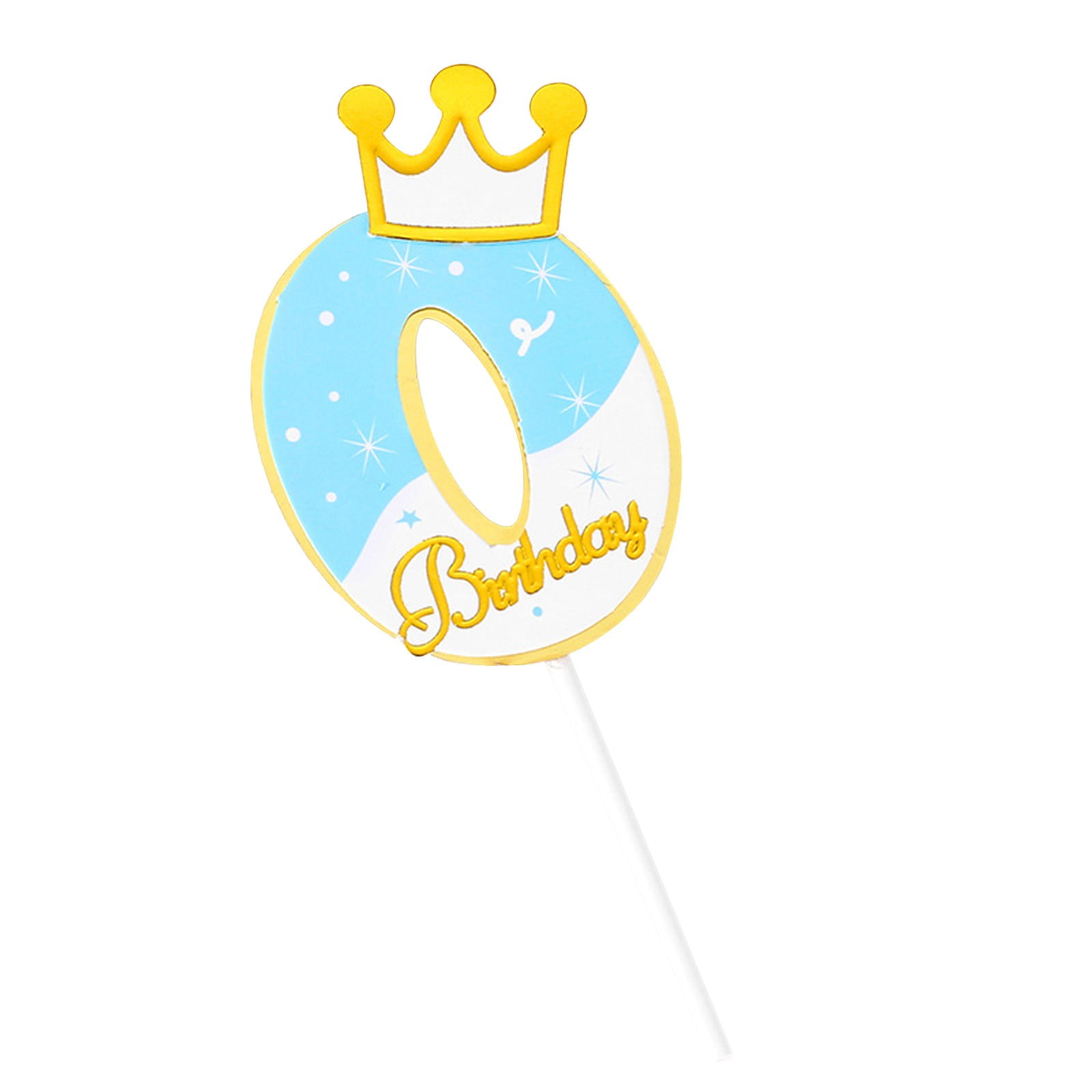 pdqouc Light Blue Happy Birthday Cake Toppers, Glitter Cardboard Star ...