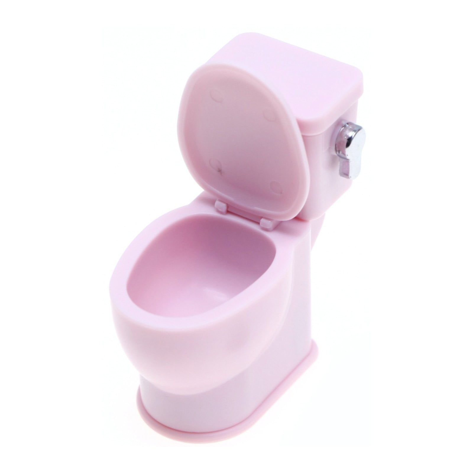 pdqouc Mini Working Toilet Toy Dollhouse Toilet Seat Model with Flush ...