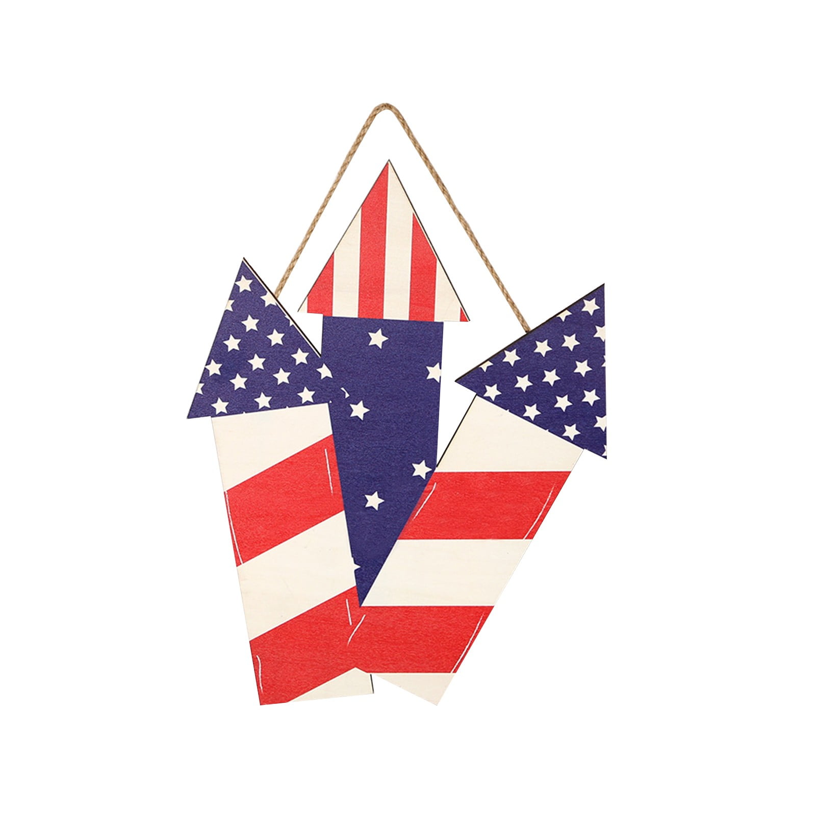 pdqouc New Independence Day Hanging Rocket Flag Wooden Plaque Hanging ...