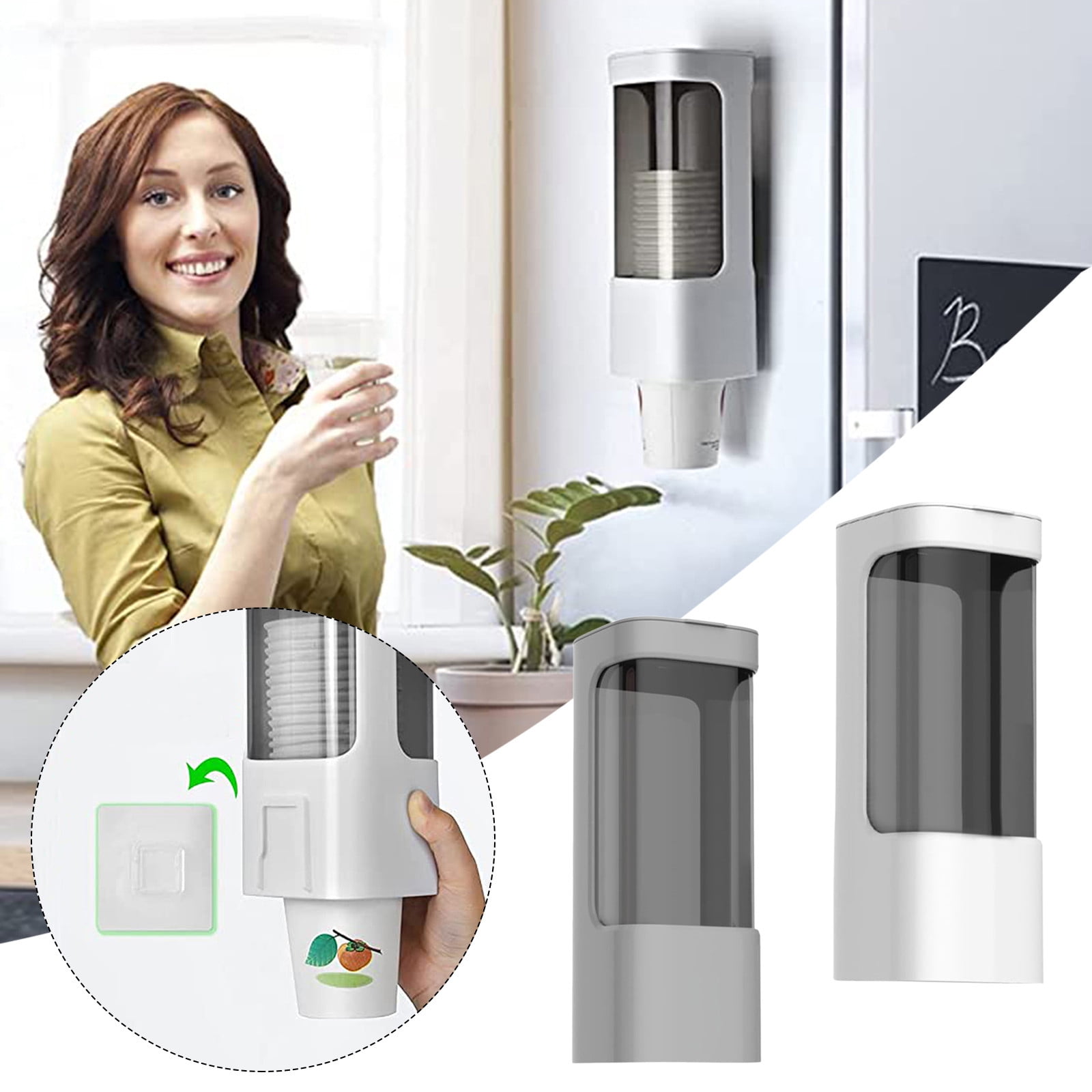 pdqouc Practical Wall Mounted Paper Cup Dispenser Pull Type Holder with ...