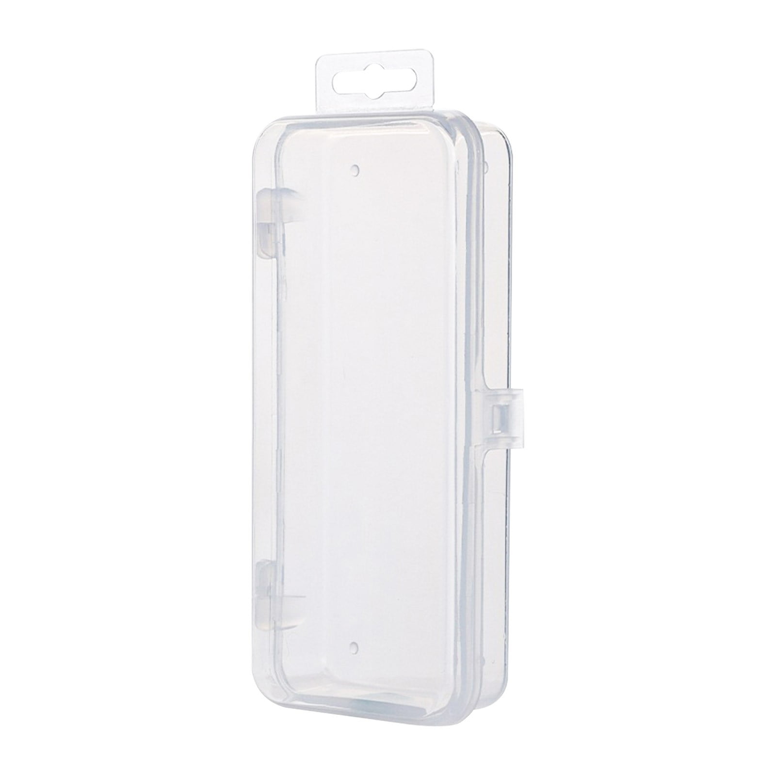pdqouc Rectangular Empty Clear Plastic Organizer Storage Box White Lid ...