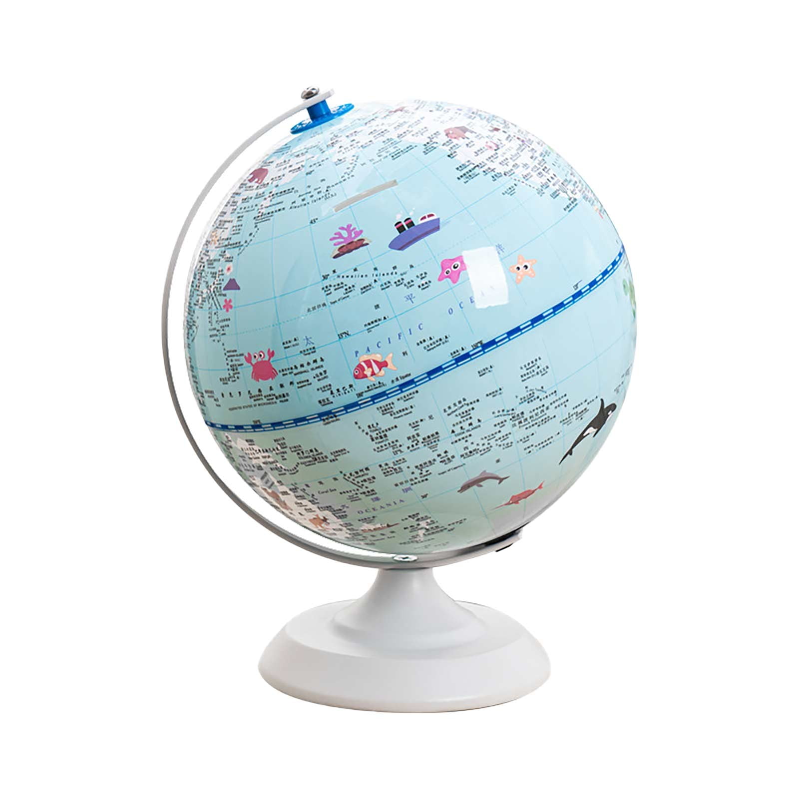 pdqouc Rotating World Globe with Stand for Kids Learning, 8 Inch Sp ...