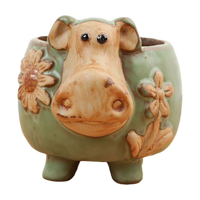 pdqouc Small Succulent Pots with Ceramic Animal Shape Design Planter ...