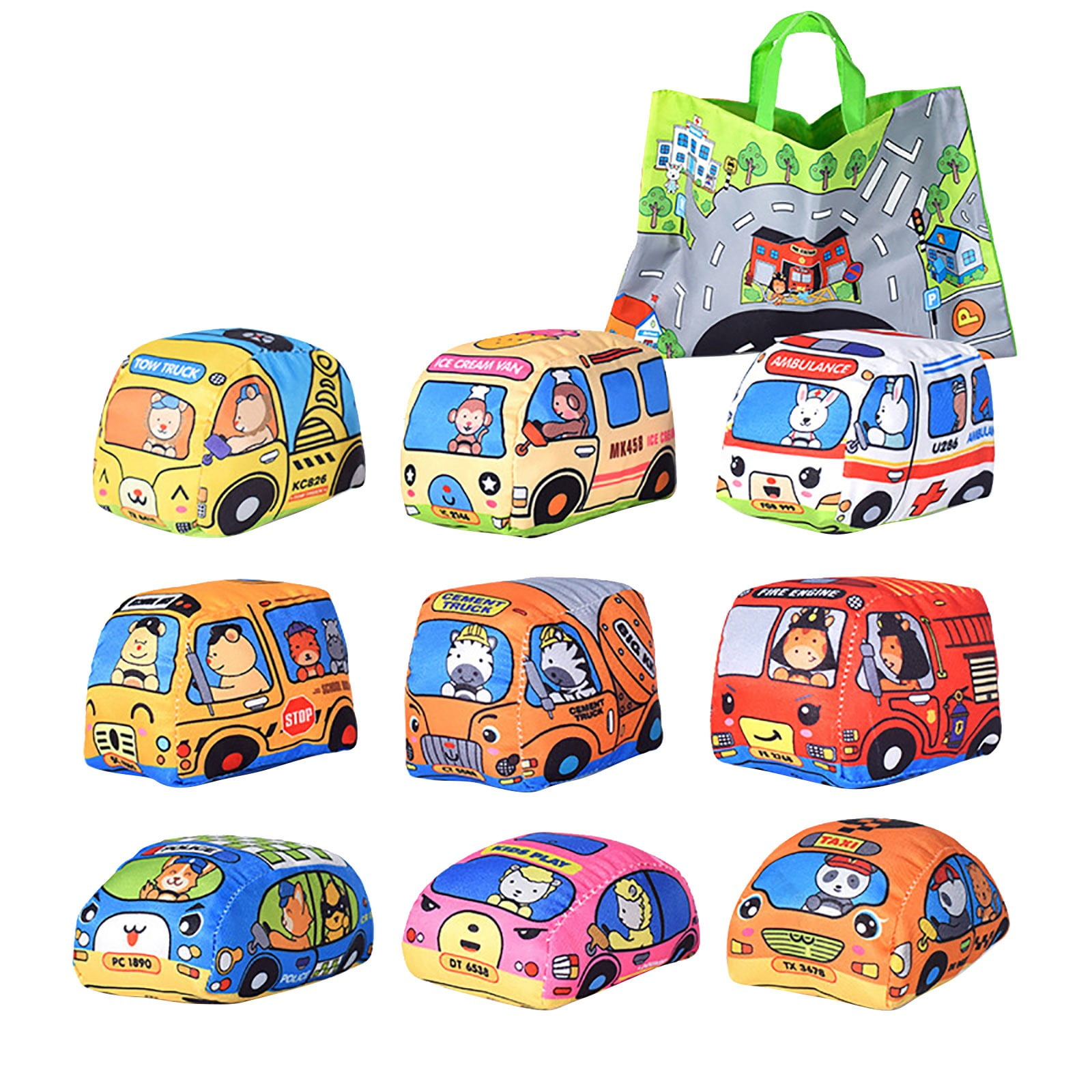 pdqouc Soft Cloth Car Toys for 1 Year Old Boy Toddler 6 to 12 18 Months ...