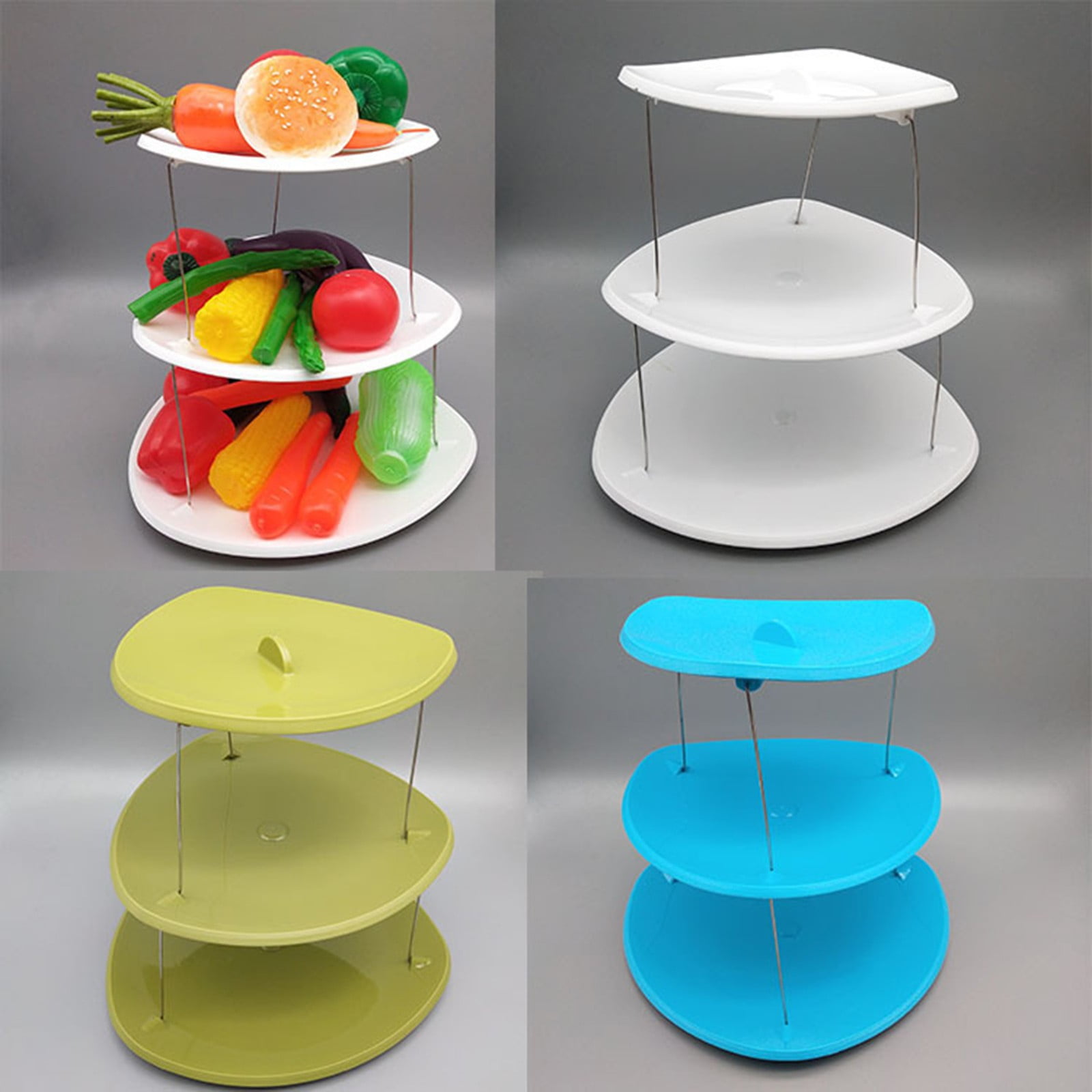 pdqouc Space Efficient Cake Stand 3 Tier Folding Snack Rack for Easy ...