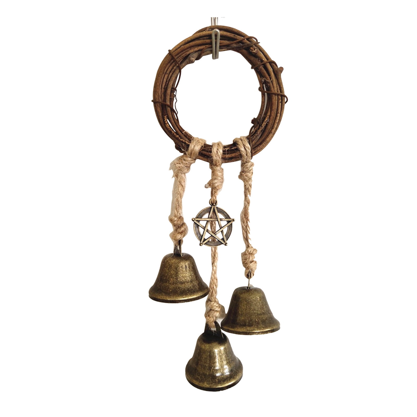 pdqouc Witch Protection Bell, Witch Bell Door Handle Pendant, Rattan ...