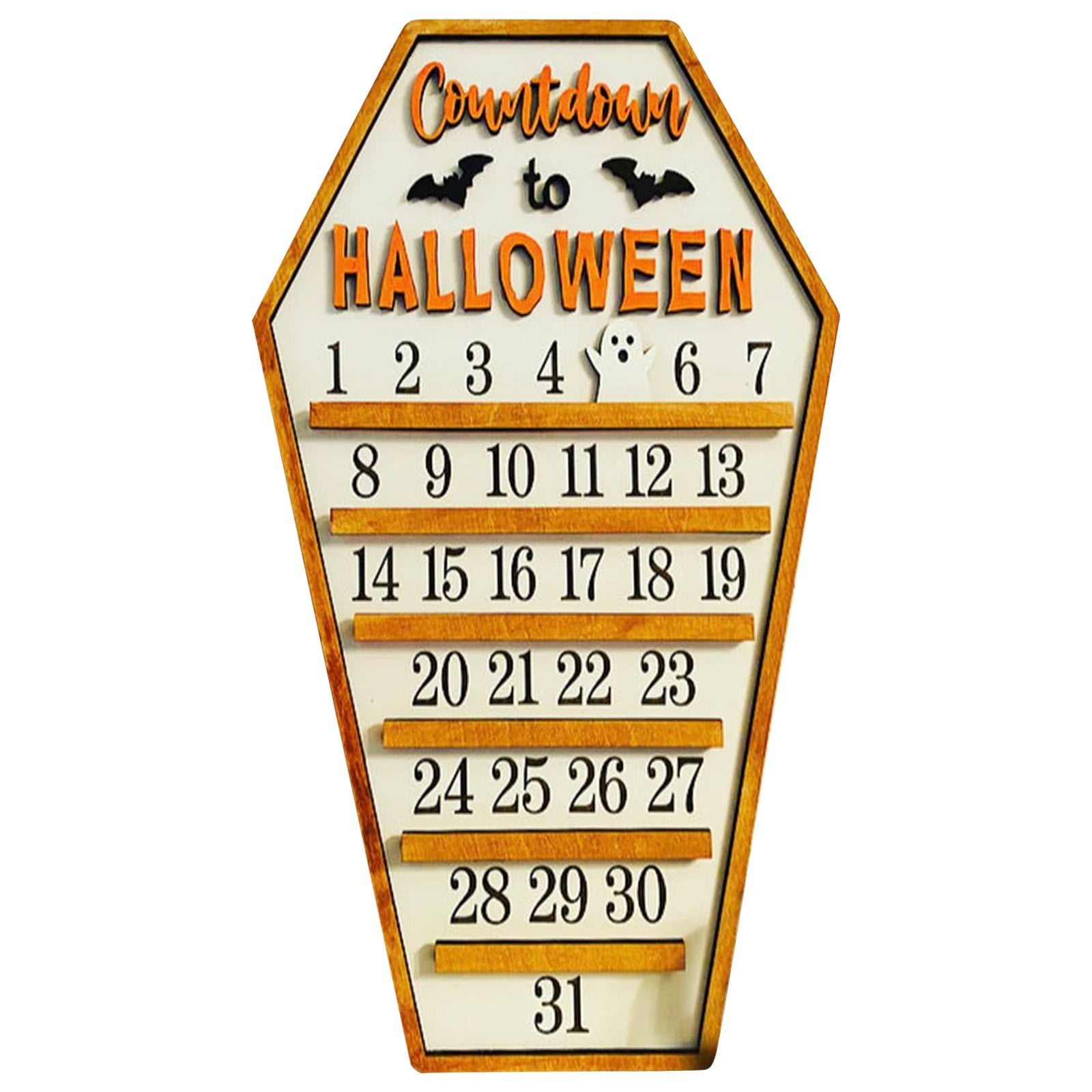 pdqouc Wooden Countdown To Halloween Coffin Calendar With Moveable ...